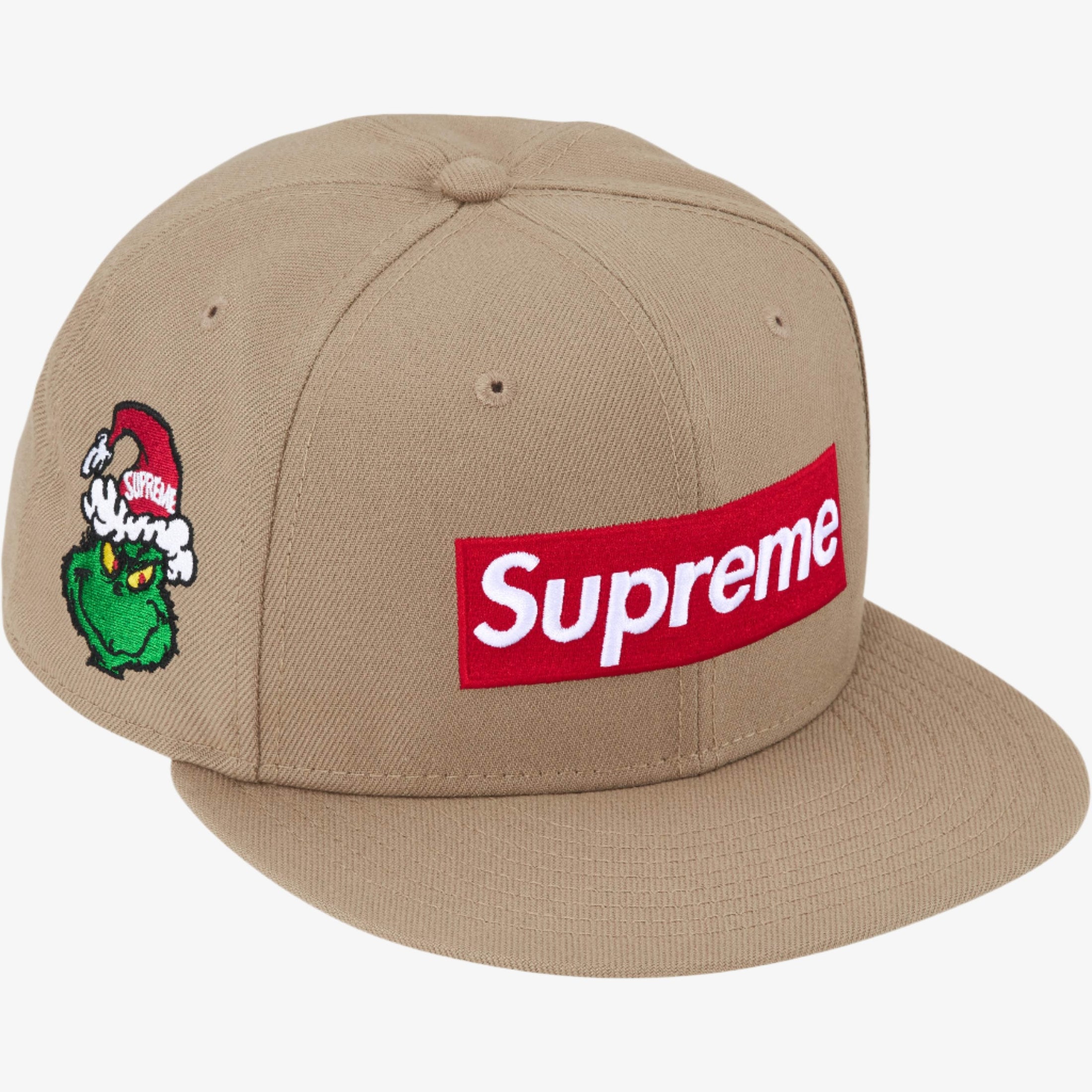Supreme x New Era 59Fifty Fitted Hat 'Grinch Box Logo' Khaki (FW24 ...