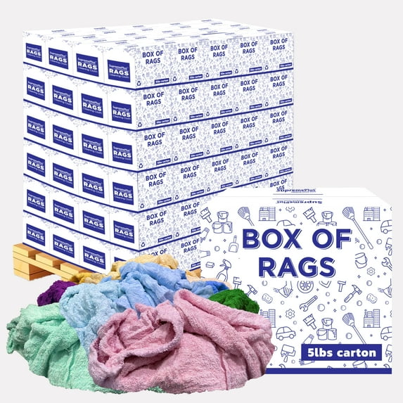 SupremePlus Color Terry Cloth Cleaning Rags 600 lbs Pallet-120x5 lbs ...
