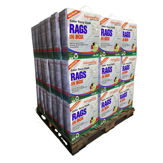 SupremePlus Color Terry Cloth Cleaning Rags 600 lbs Pallet-120x5 lbs ...