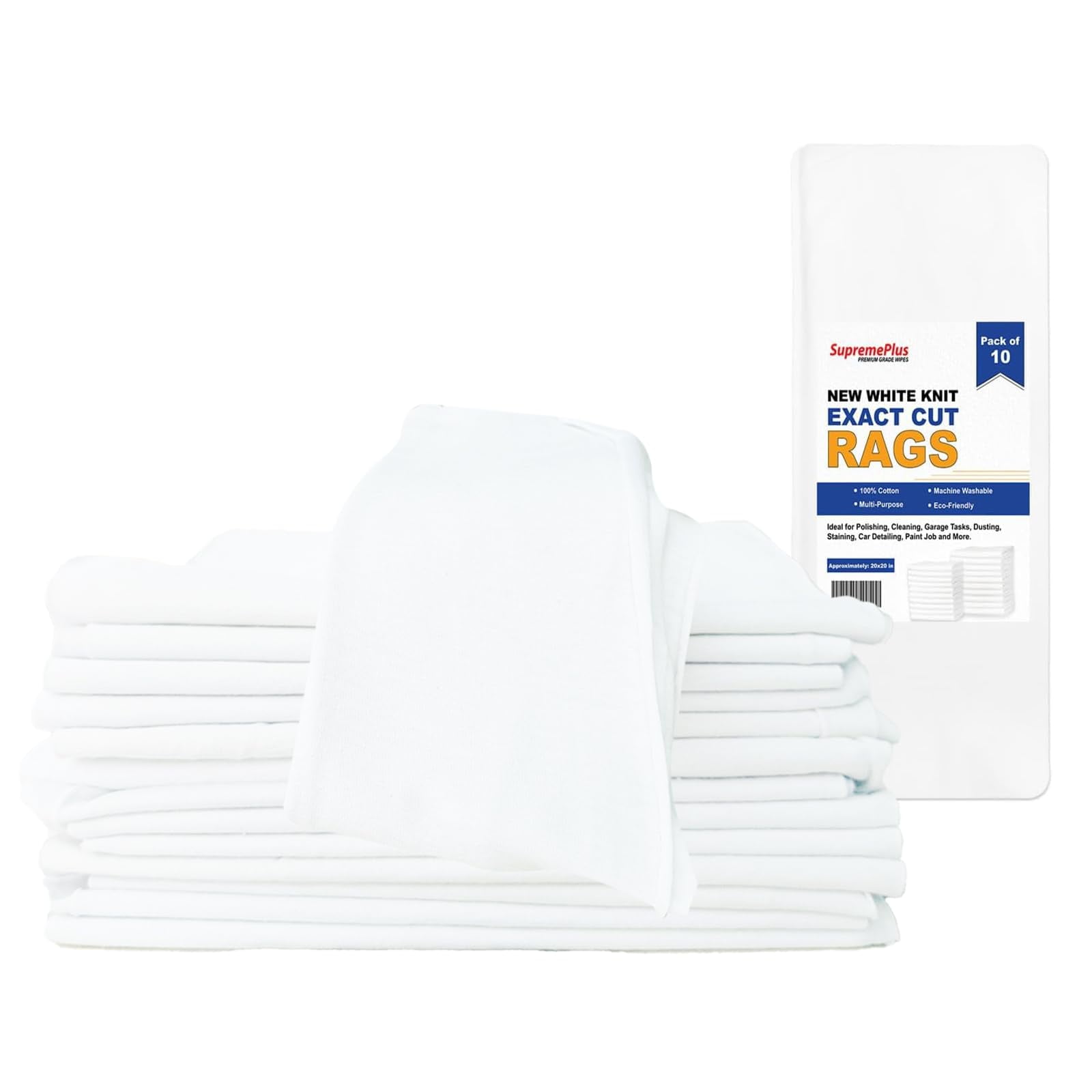 SupremePlus New Exact Cut Knit Cleaning Rags 10 Pieces Household ...