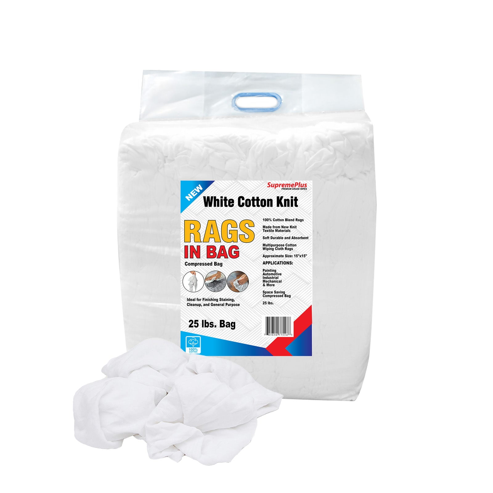 SupremePlus New White Knit T-Shirt Rags, Multipurpose Cleaning Cloth ...