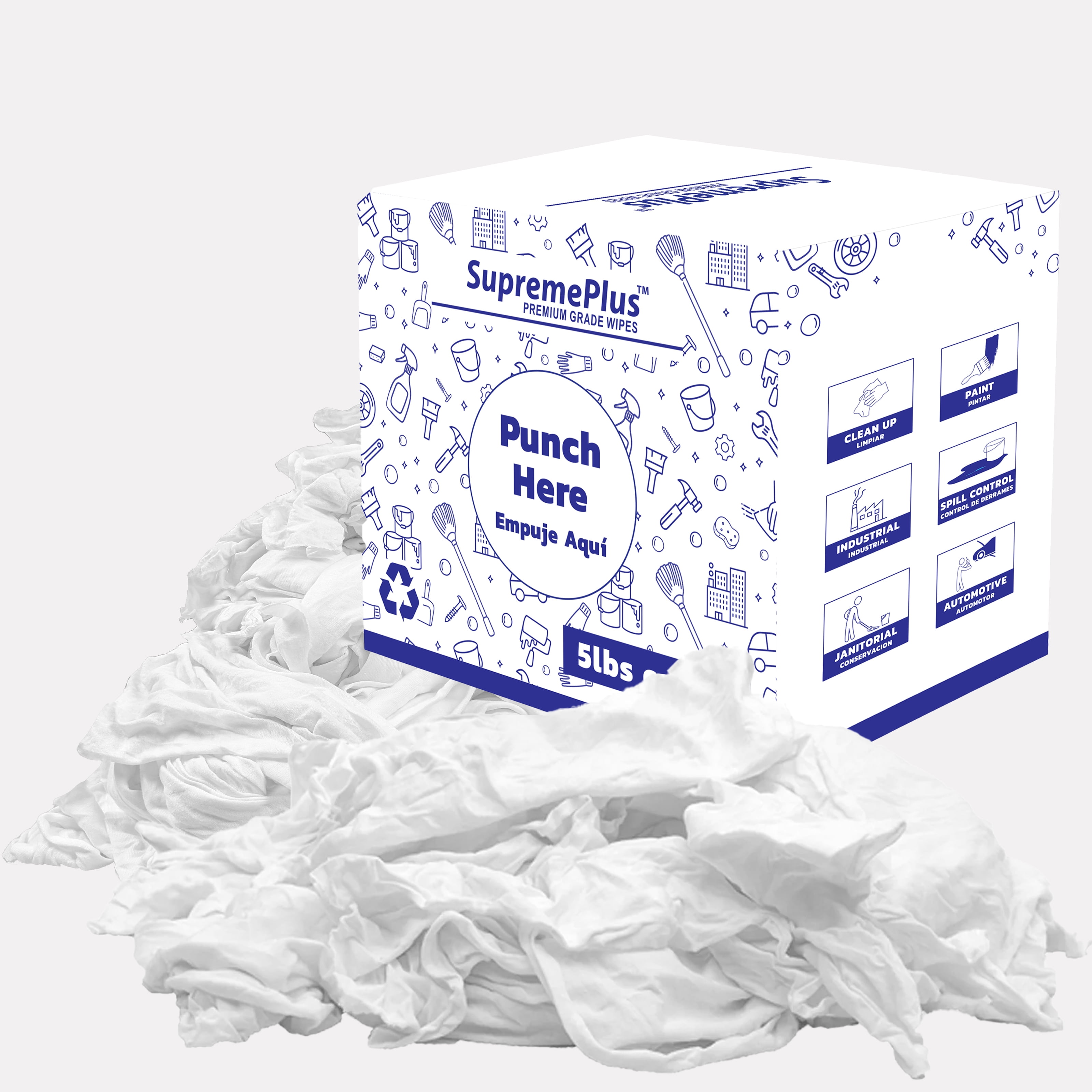 SupremePlus New Knit T-Shirt Cleaning Wiping Rags 5 lbs Box of Rags ...