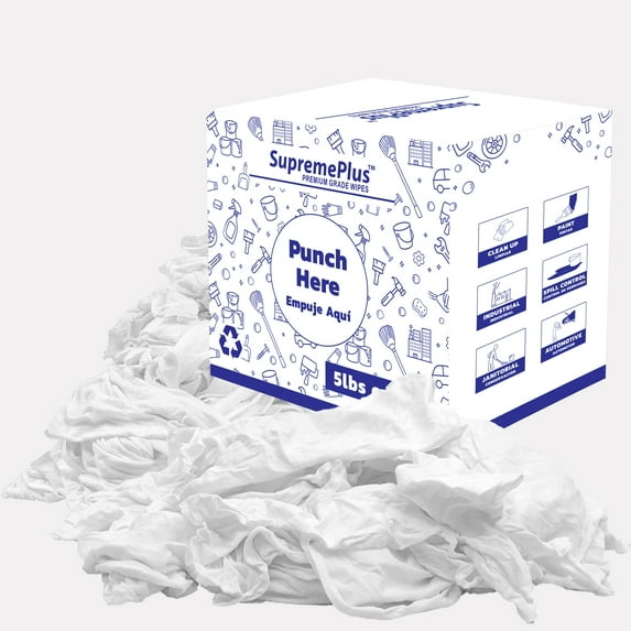 SupremePlus New Knit T-Shirt Cleaning Wiping Rags 5 lbs Box of Rags ...