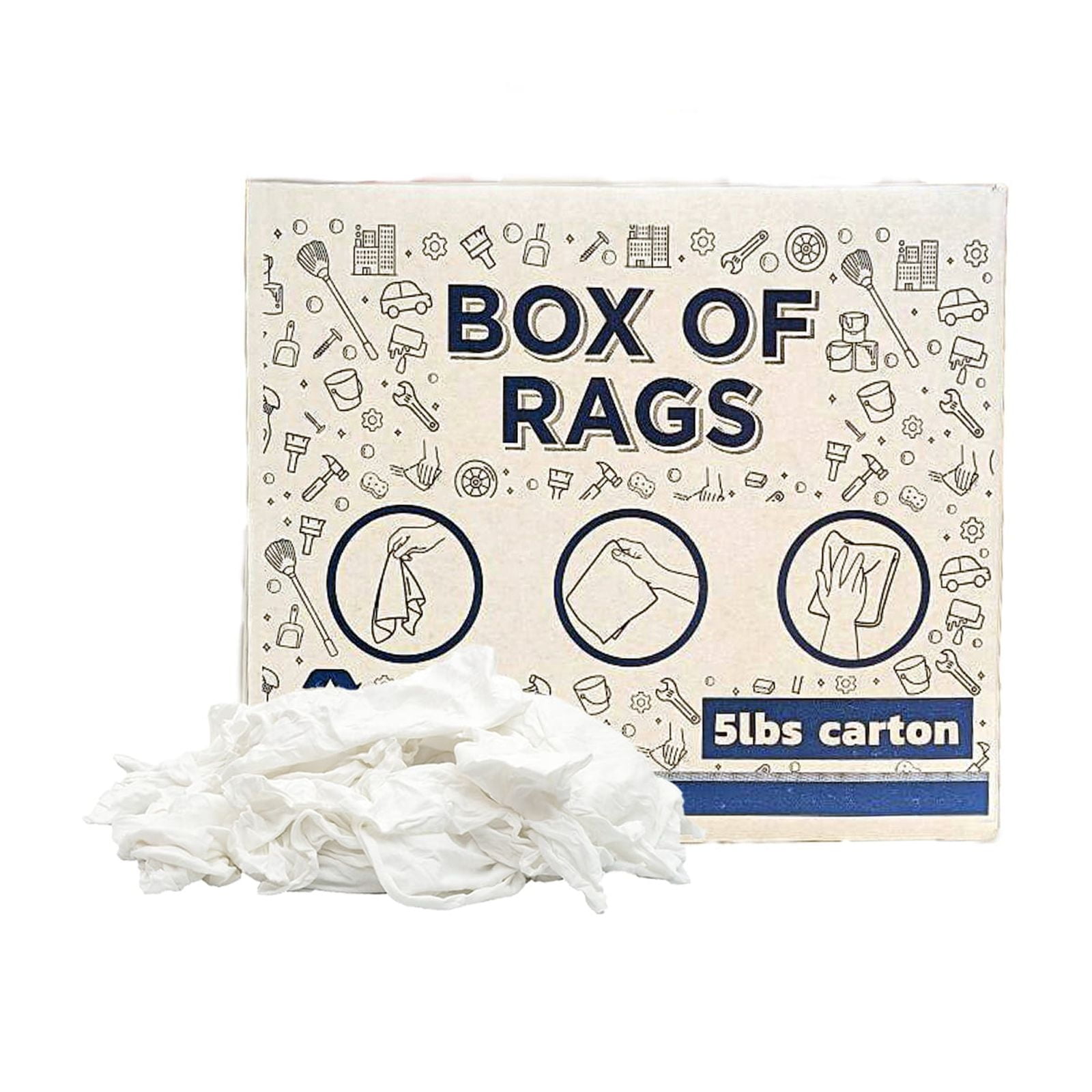 SupremePlus New Knit Cleaning Wiping Rags 5 lbs Box Commercial ...