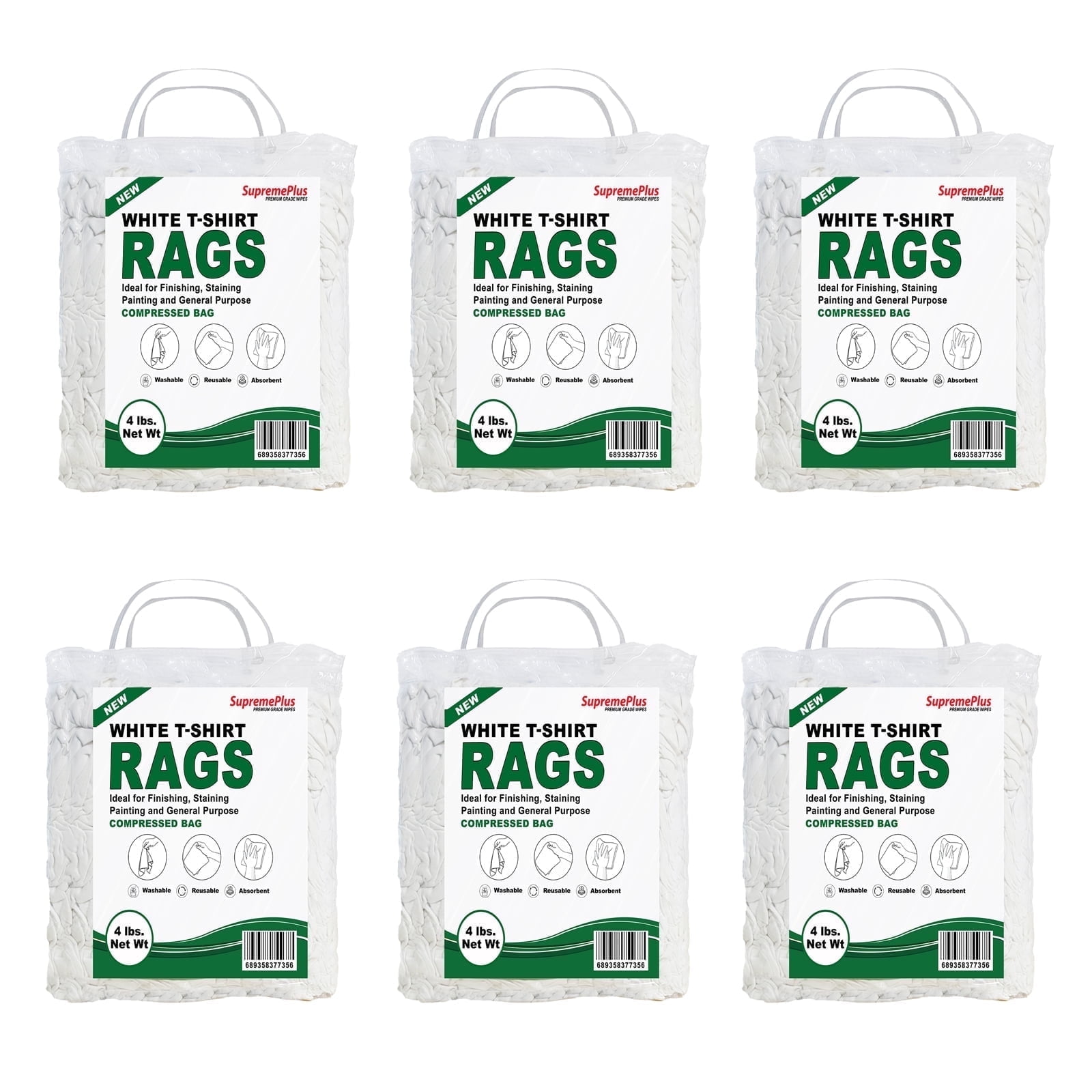 SupremePlus New Knit Cleaning Wiping Rags 4 lbs Bag Commercial ...