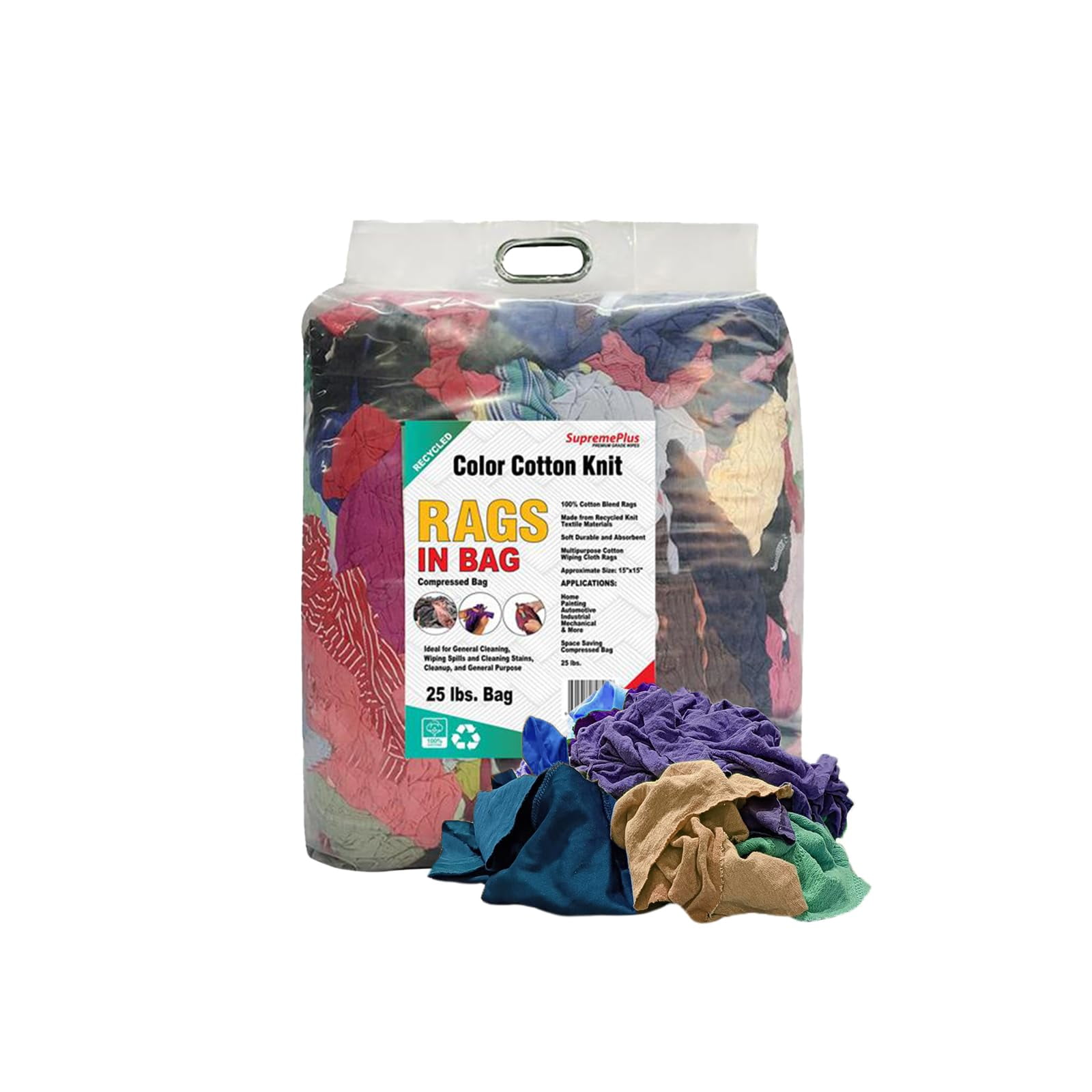 SupremePlus Color Knit T-Shirt Cleaning Rags 25 lbs Bag of Rags ...