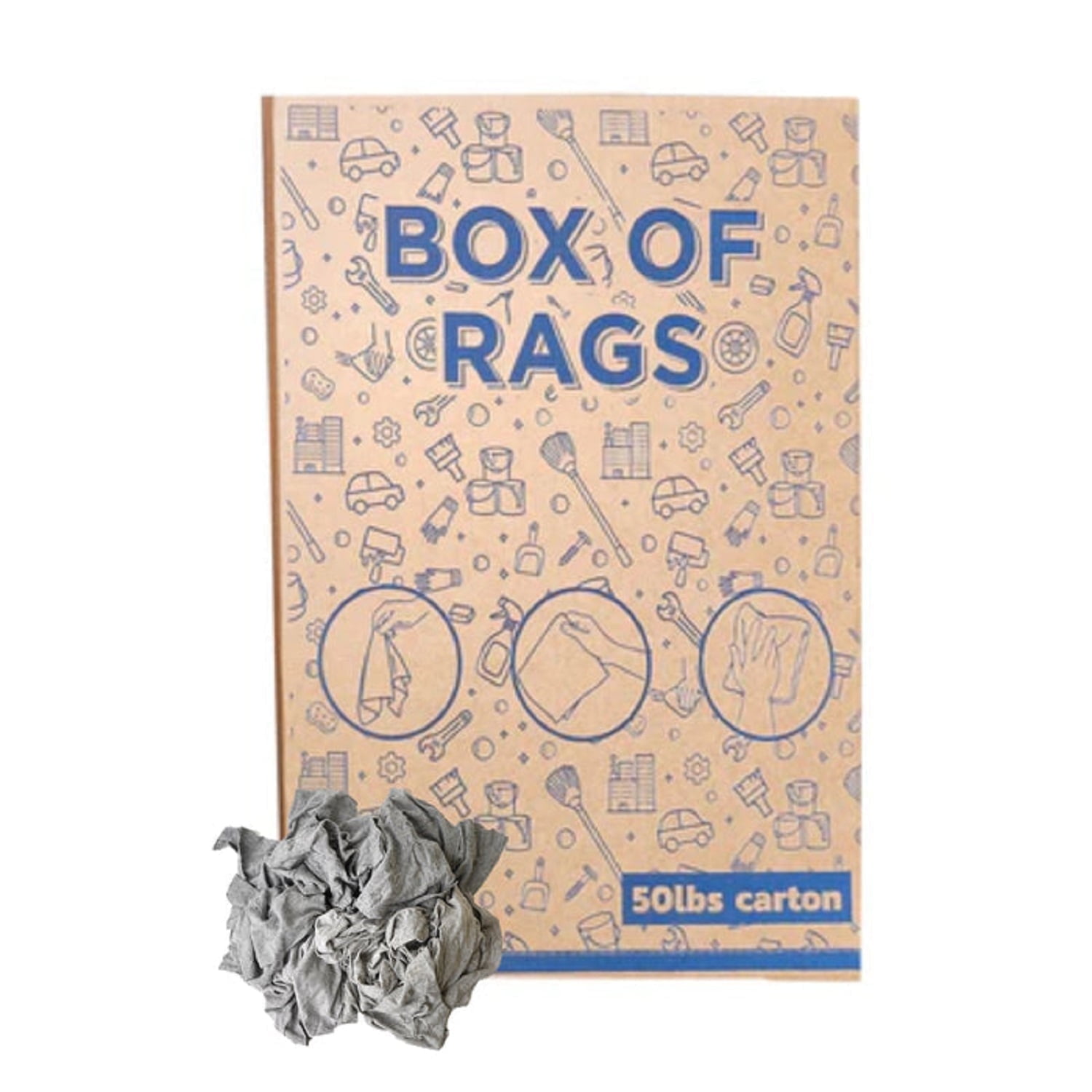 SupremePlus Recycled Gray Knit T-Shirt Rags, Multipurpose Cleaning ...