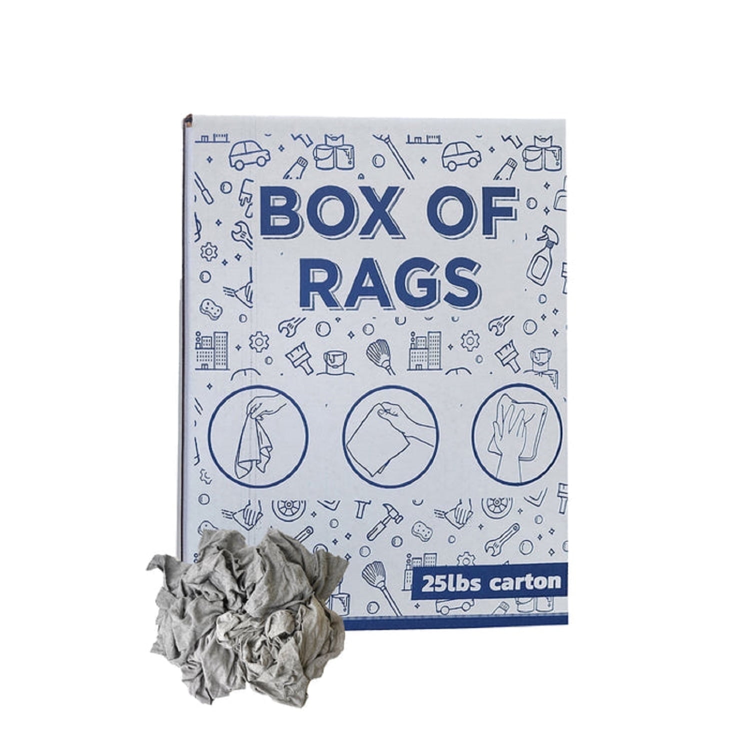 SupremePlus Recycled Gray Knit T-Shirt Rags, Multipurpose Cleaning ...