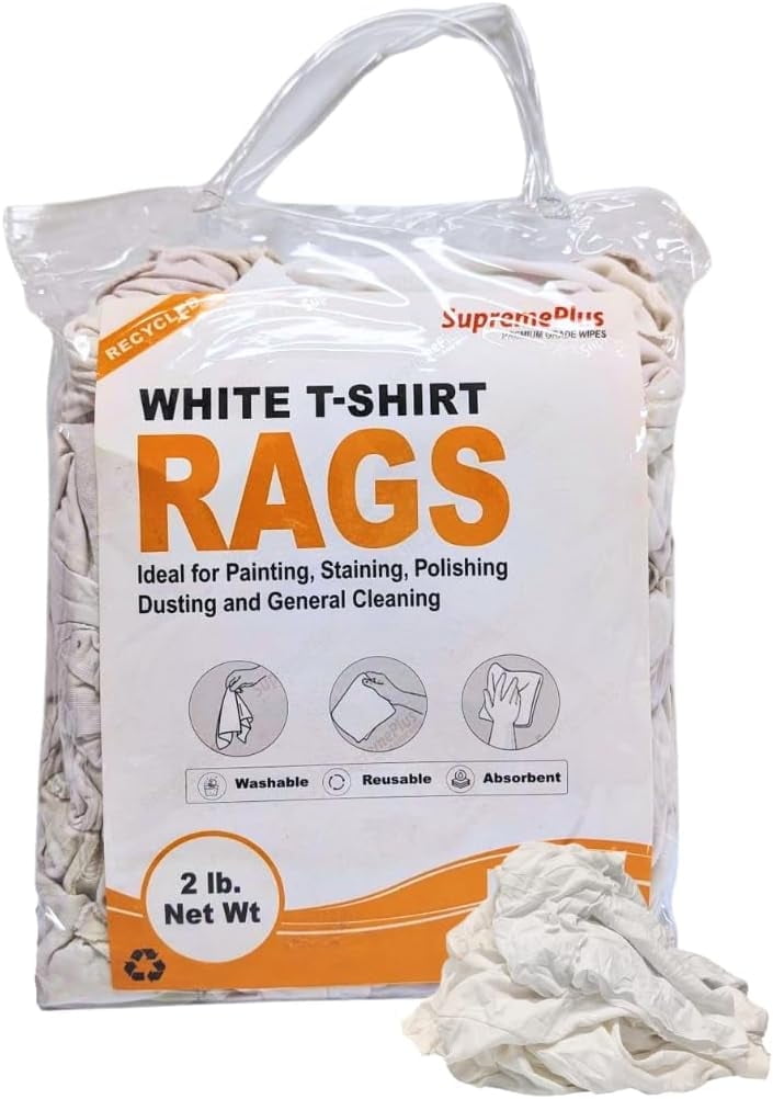 SupremePlus Recycled White Knit Cotton T-Shirt Wiping Rags ...