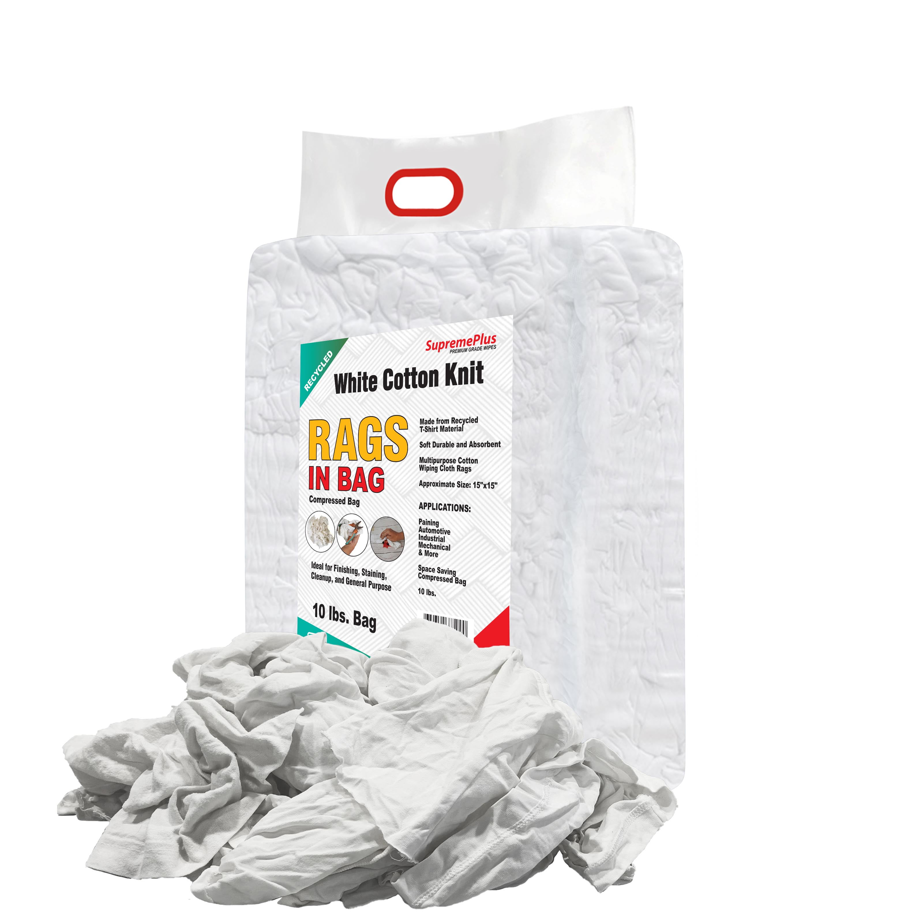 SupremePlus Knit T Shirt Rags for Cleaning 10 lbs Bag of Rags ...