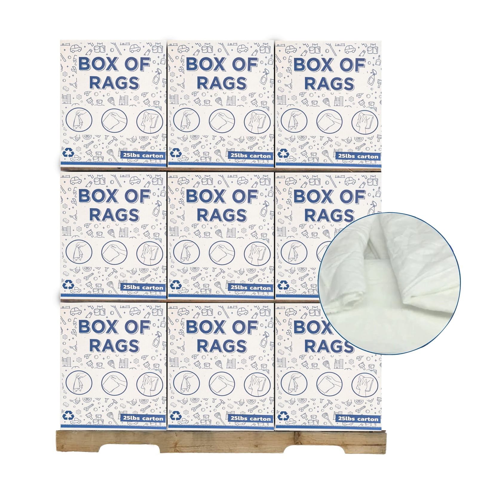SupremePlus Sheeting Cleaning Rags 600 lbs Pallet-24x25 lbs Boxes Lint ...