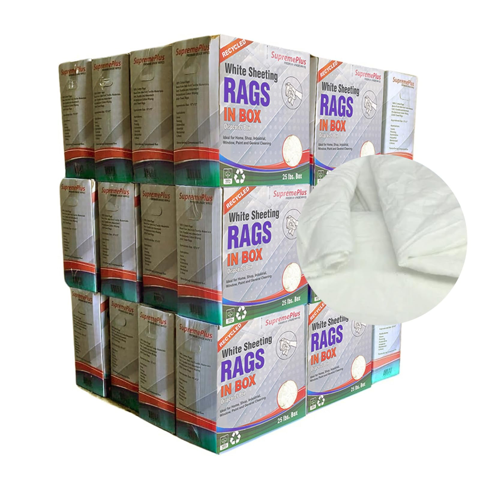 SupremePlus Sheeting Cleaning Rags 600 lbs Pallet-24x25 lbs Compressed ...