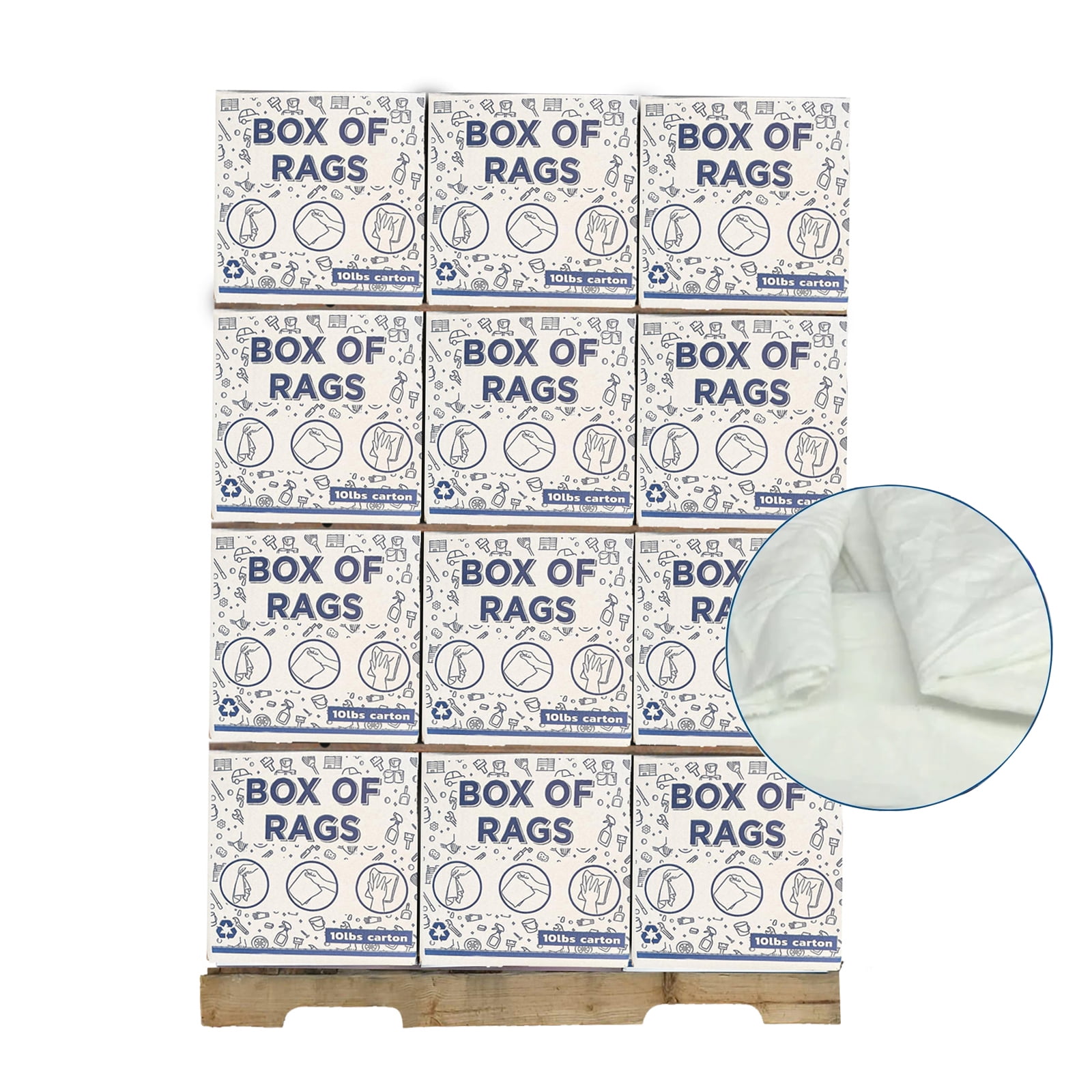 SupremePlus Sheeting Cleaning Rags 600 lbs Pallet-60x10 lbs Boxes Lint ...