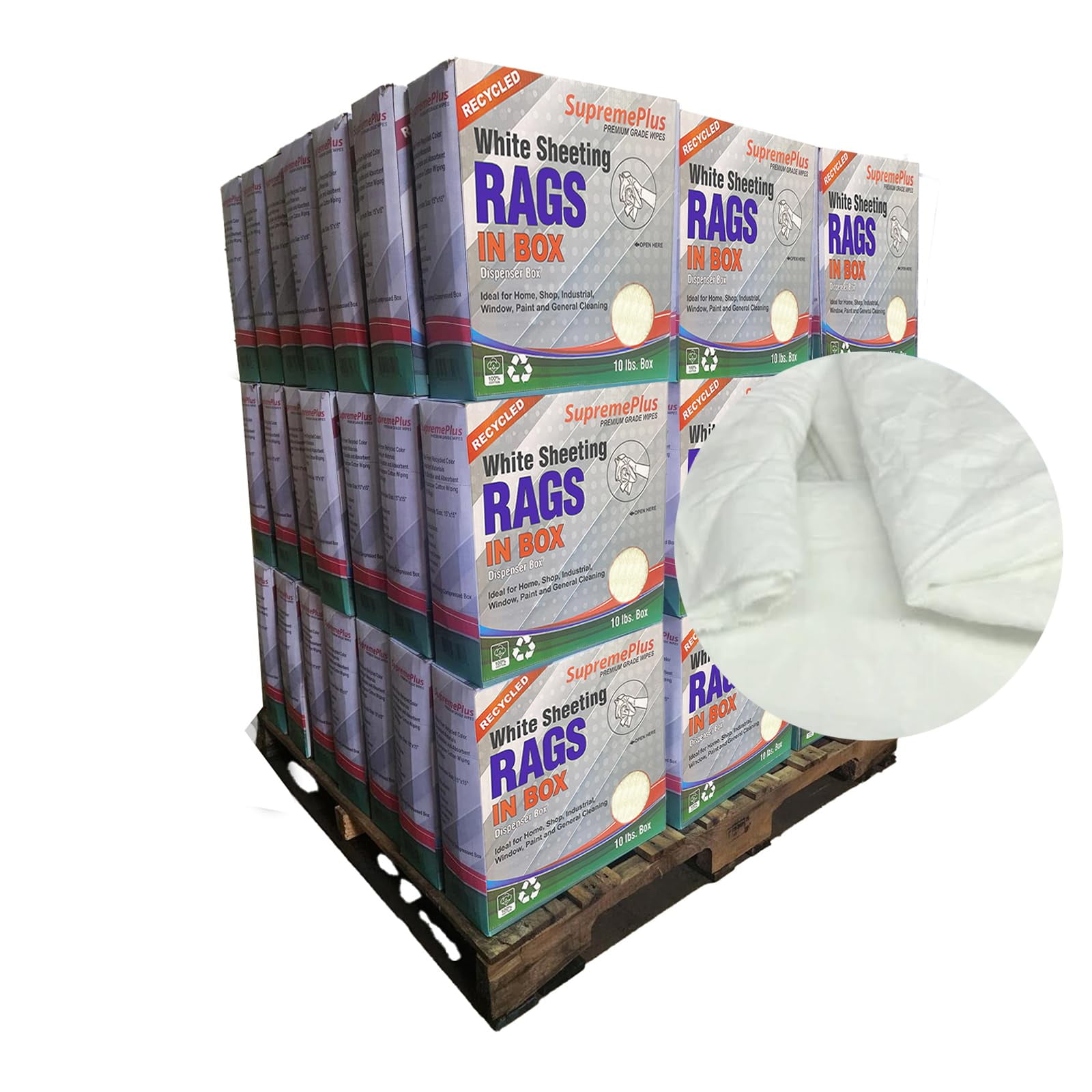 SupremePlus Sheeting Cleaning Rags 600 lbs Pallet-60x10 lbs Compressed ...