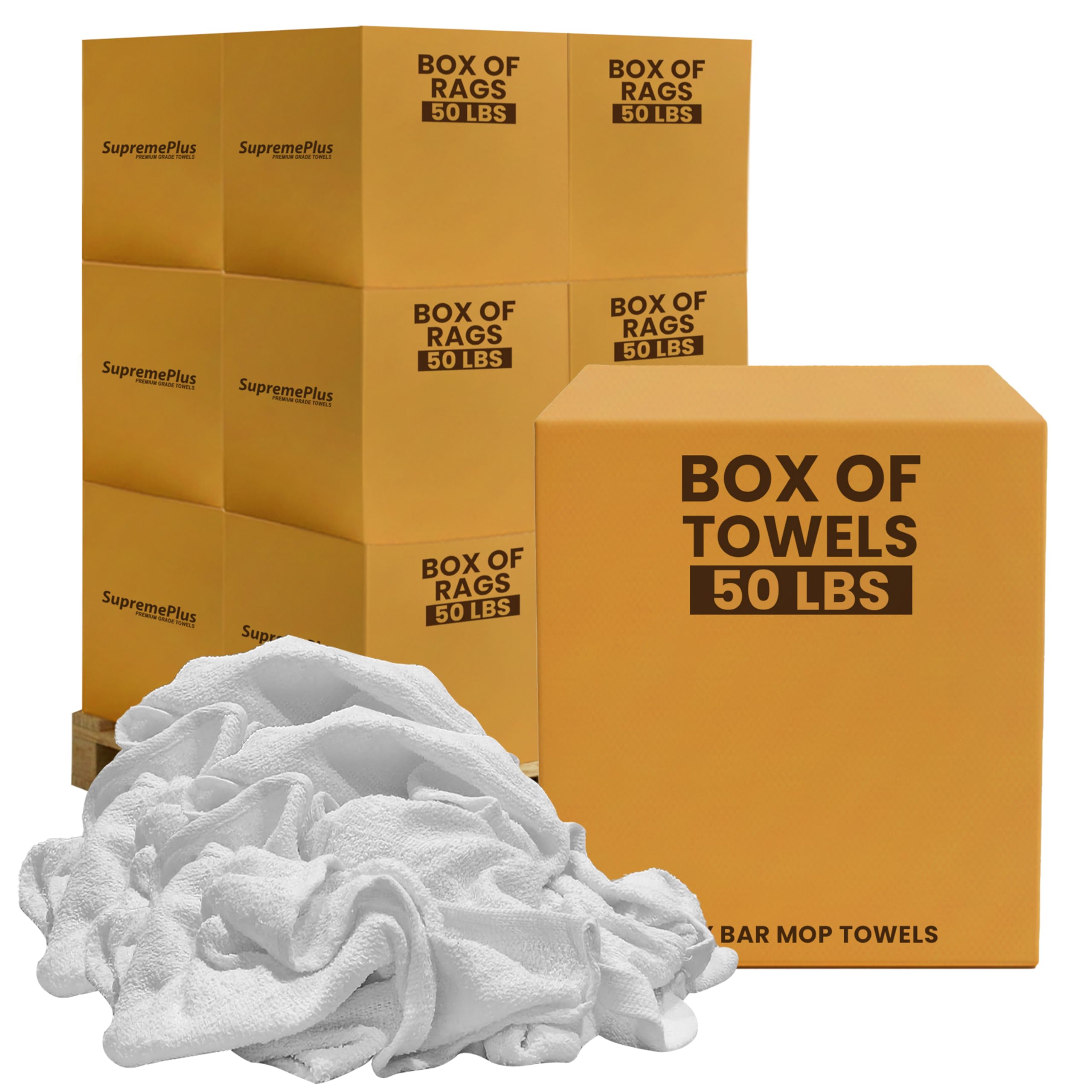 SupremePlus Terry Cleaning Rags 600 lbs Pallet-12x50 lbs Boxes 14" x 17 ...