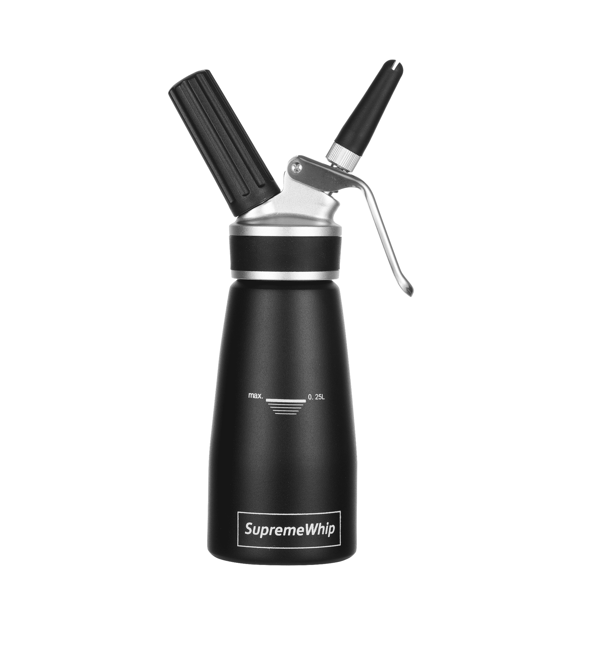 SupremeWhip Whipped Cream Dispenser, Aluminum, 0.25L, 1/2 Pint, Black ...