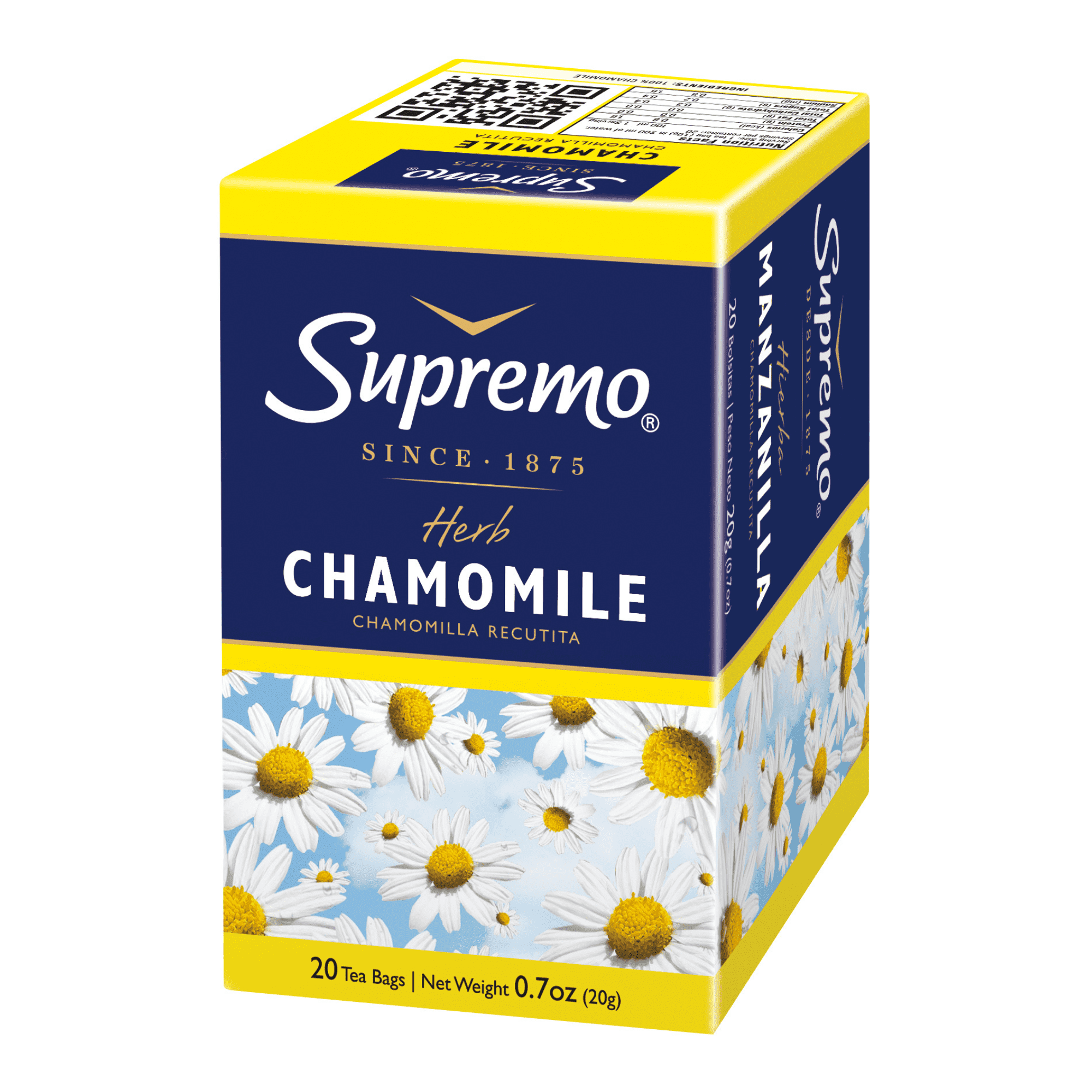 Supremo Herbal Infusion Chamomile - 20 Tea Bags - Walmart.com