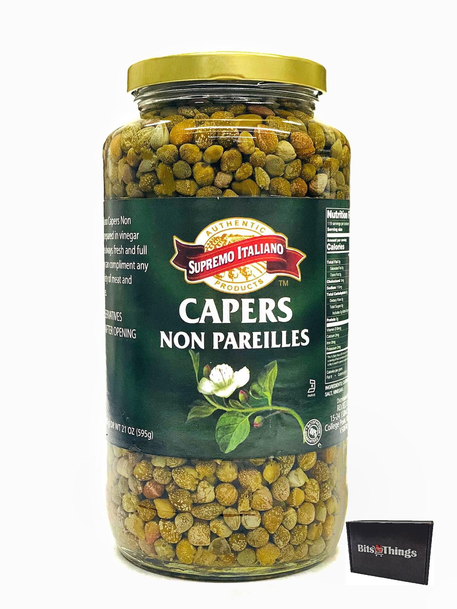 Supremo Italiano Authentic Capers, Non Pareilles, 32 Oz (22 Oz Drained ...