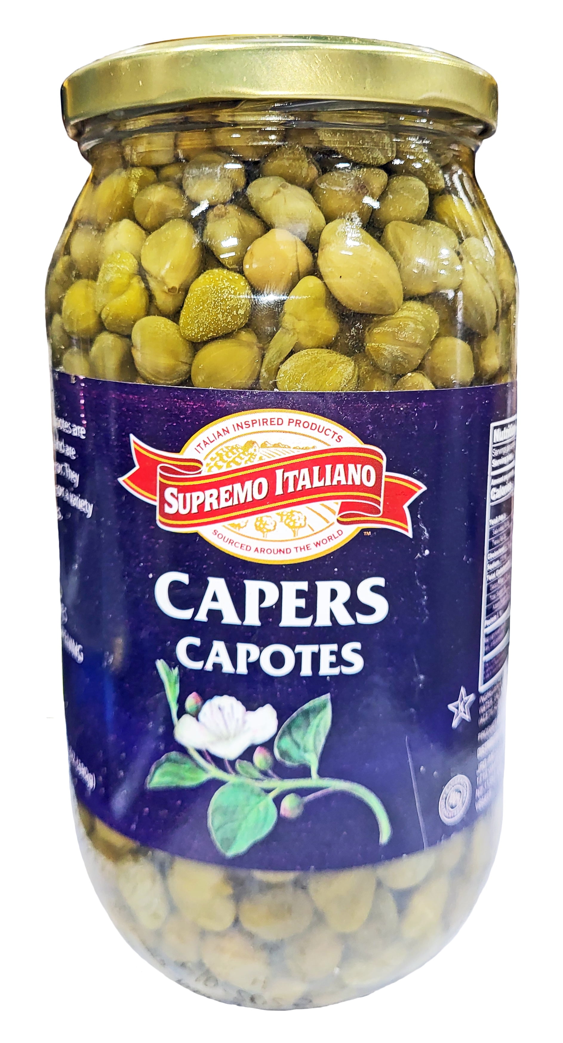Supremo Italiano Capers, Capotes | Kosher | 32 Oz (22 Oz Drained) 1 Jar ...