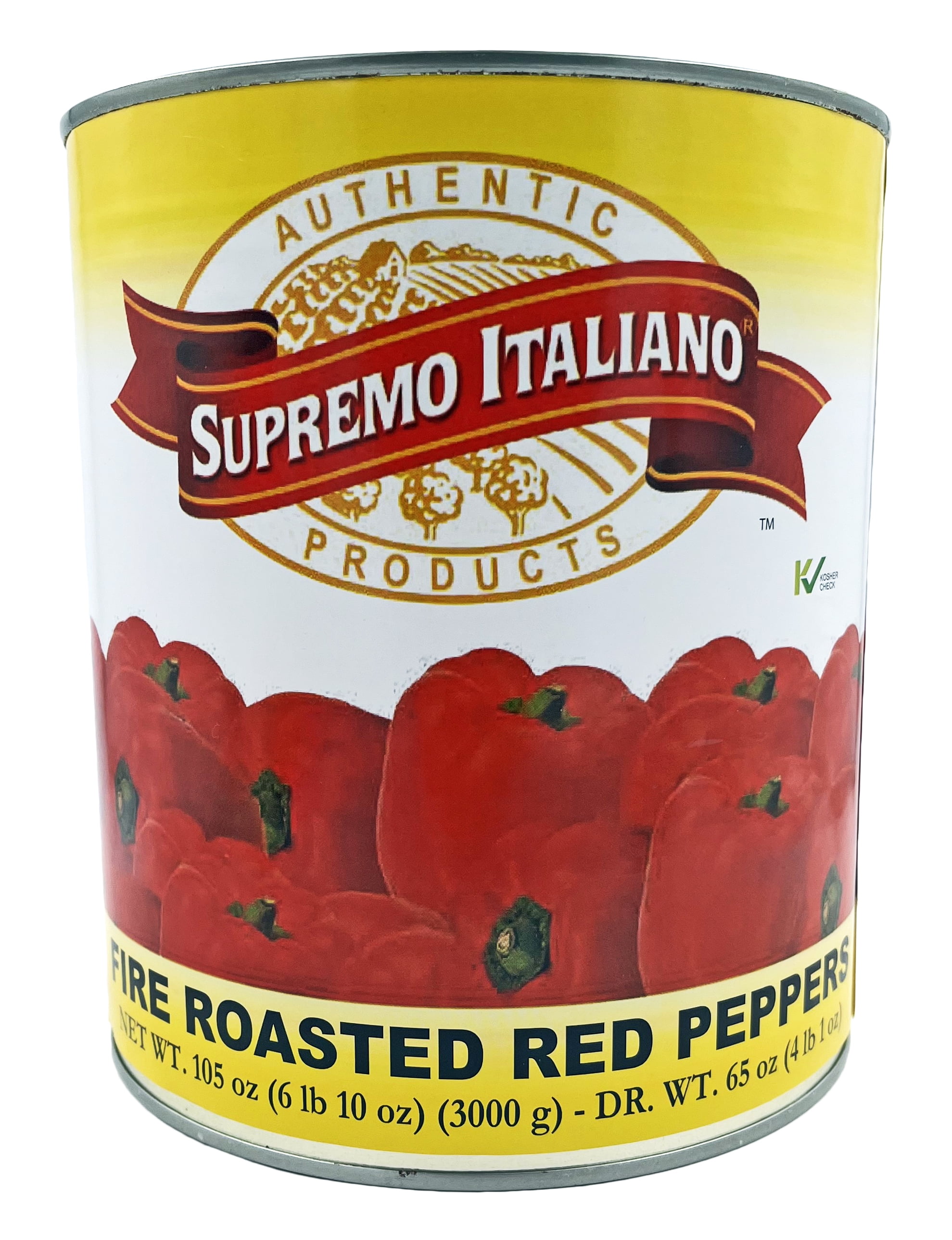 Supremo Italiano Fire Roasted Red Peppers | Kosher | 6.63 lb - Walmart.com