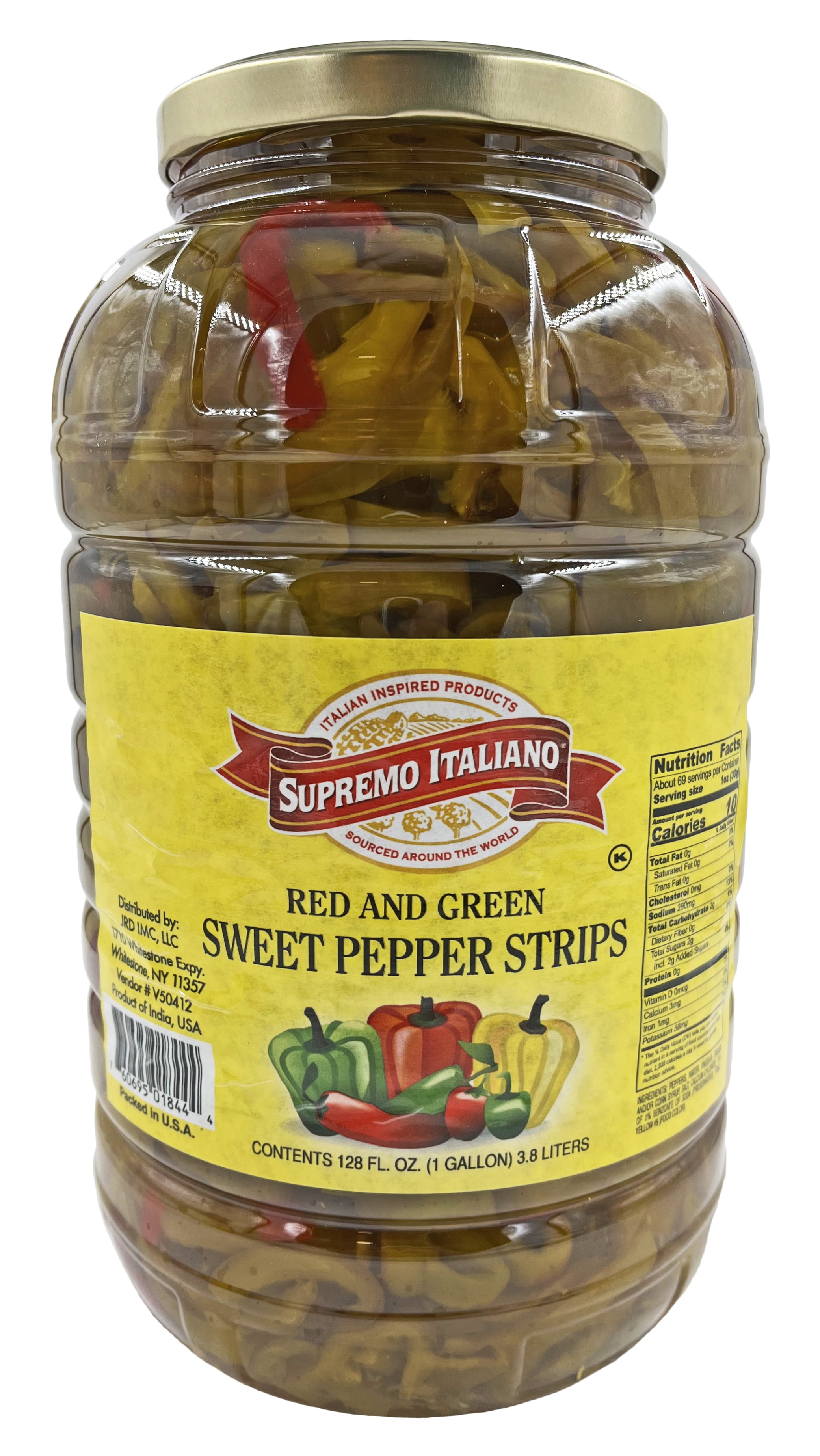 Supremo Italiano Red and Green Sweet Pepper Strips | Kosher | 1 Gallon ...