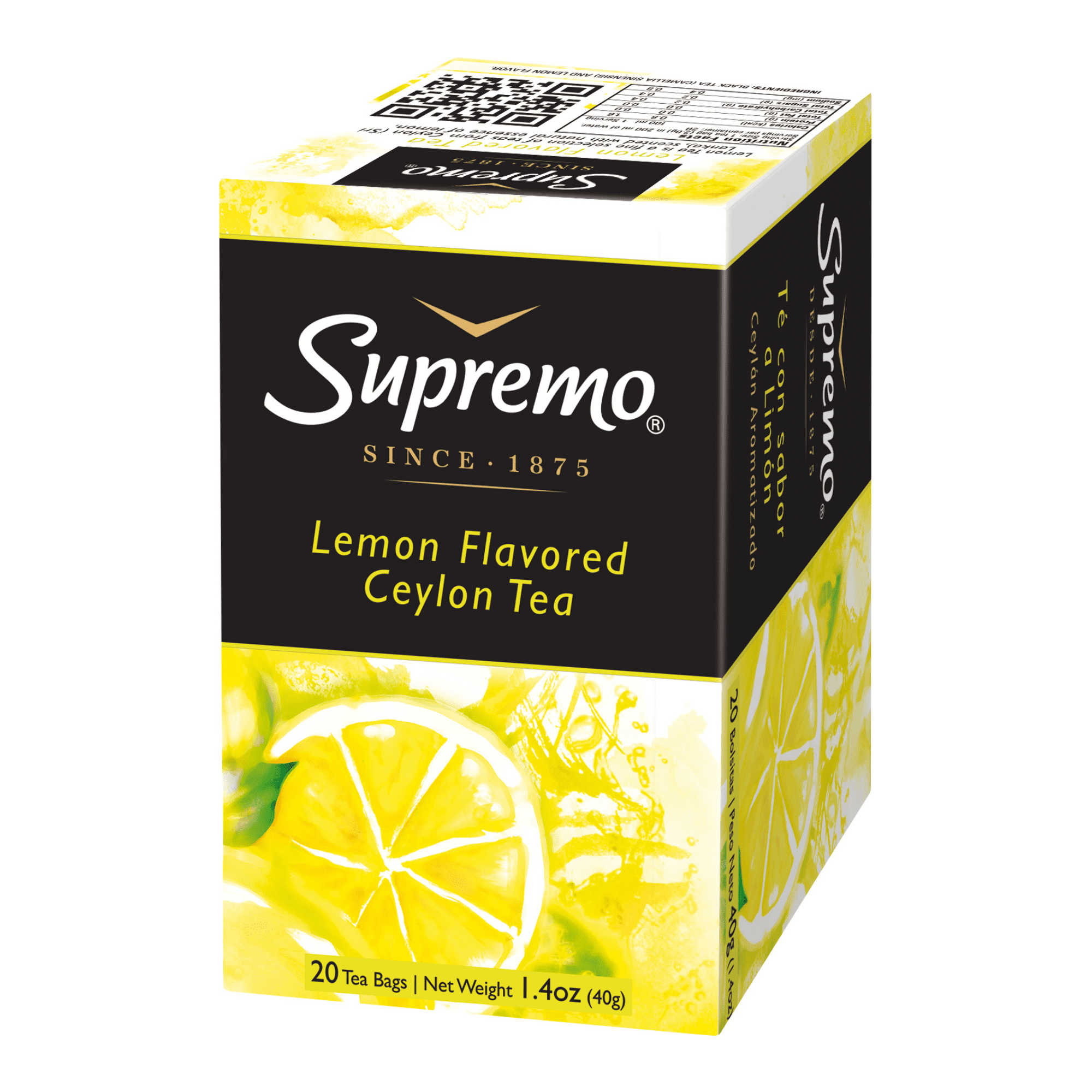 Supremo Lemon Flavored Black Tea - 20 Tea Bags - Walmart.com