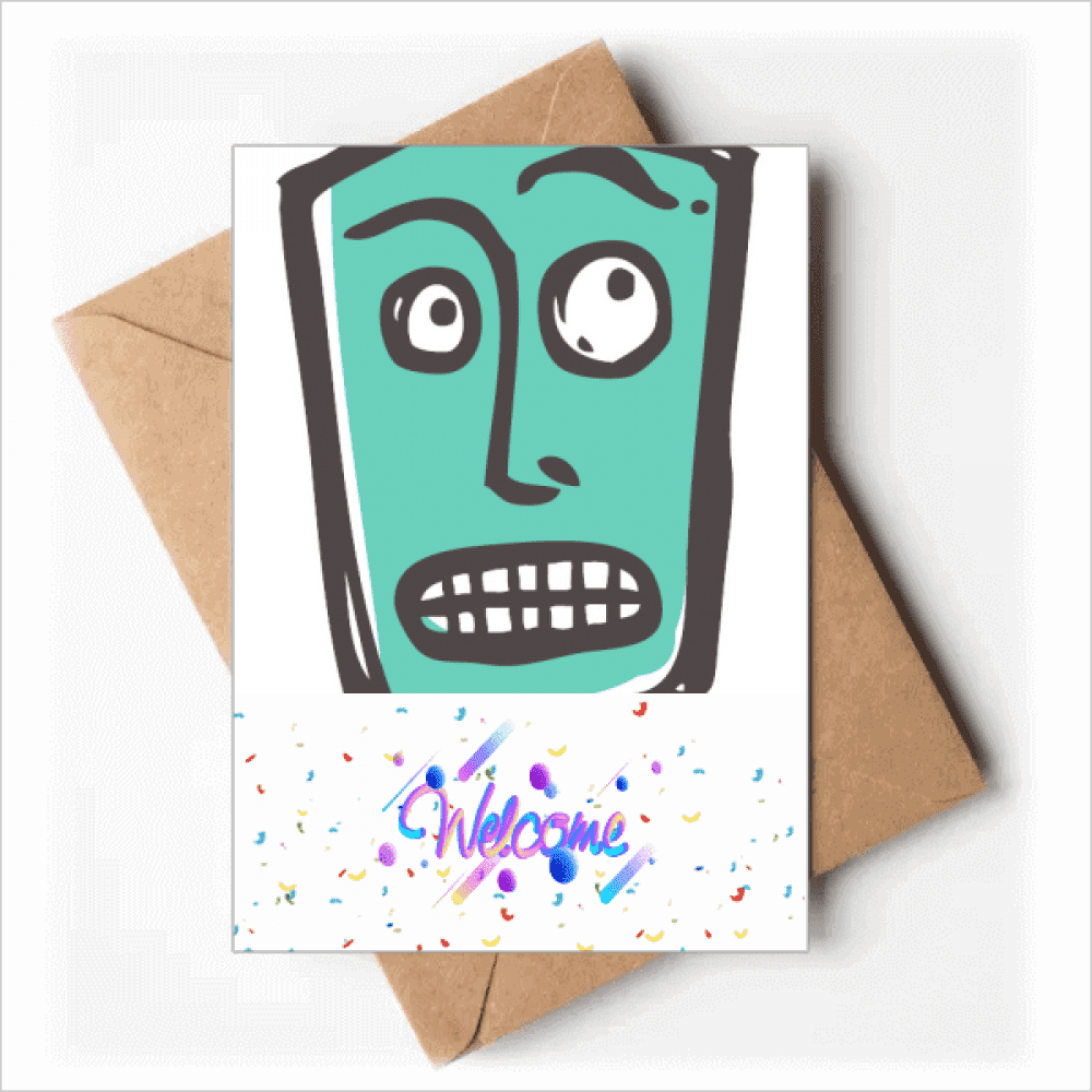 Suprised Face Sketch Tooth Welcome Back Greeting Cards Envelopes Blank ...