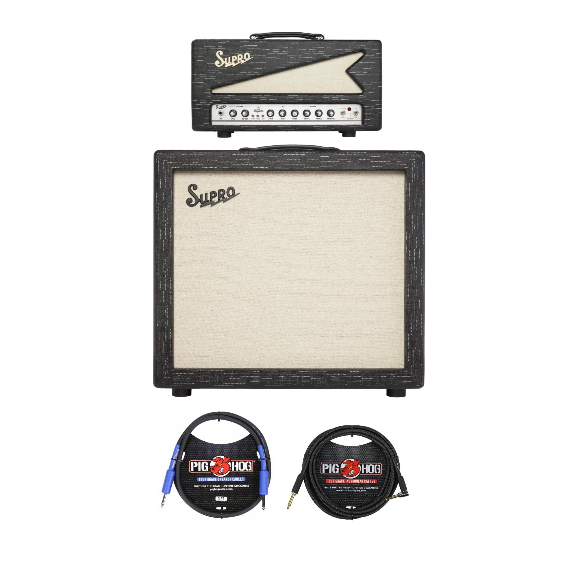 Supro 1932RH Royale 50W Tube Amp Head with Supro 1732 Royale 75W ...