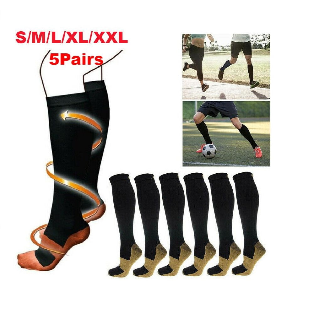 Supsupsiu 5 Pairs Gym Stockings Copper Compression Socks Knee Comfort ...