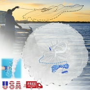 NEWEEN Cast Net 3/8" Mesh Hand Cast Fishing Net Saltwater Bait Casting ...