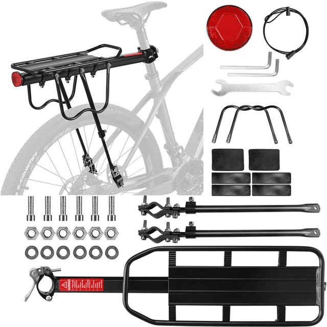 Supsupsiu Adjustable Bike Rear Rack, 115lbs Back Mount Trunk Storage ...