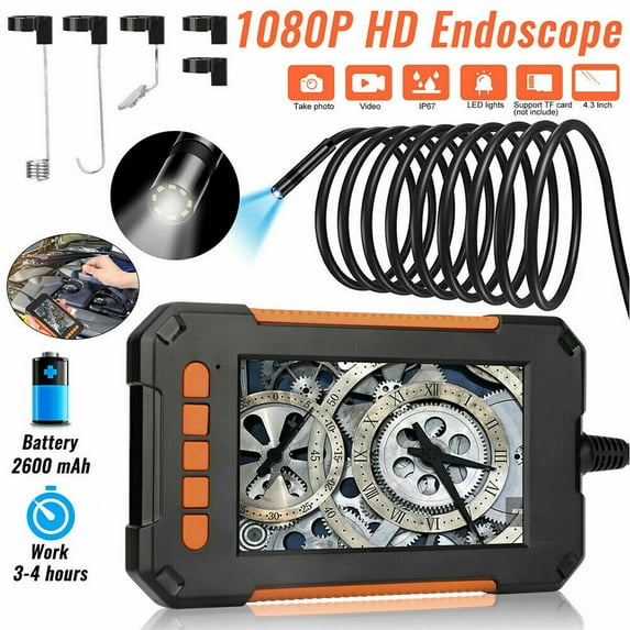 Supsupsiu Industrial Endoscope, 8mm, 4.3'' LCD, 1080P HD, 8 LED, Semi ...