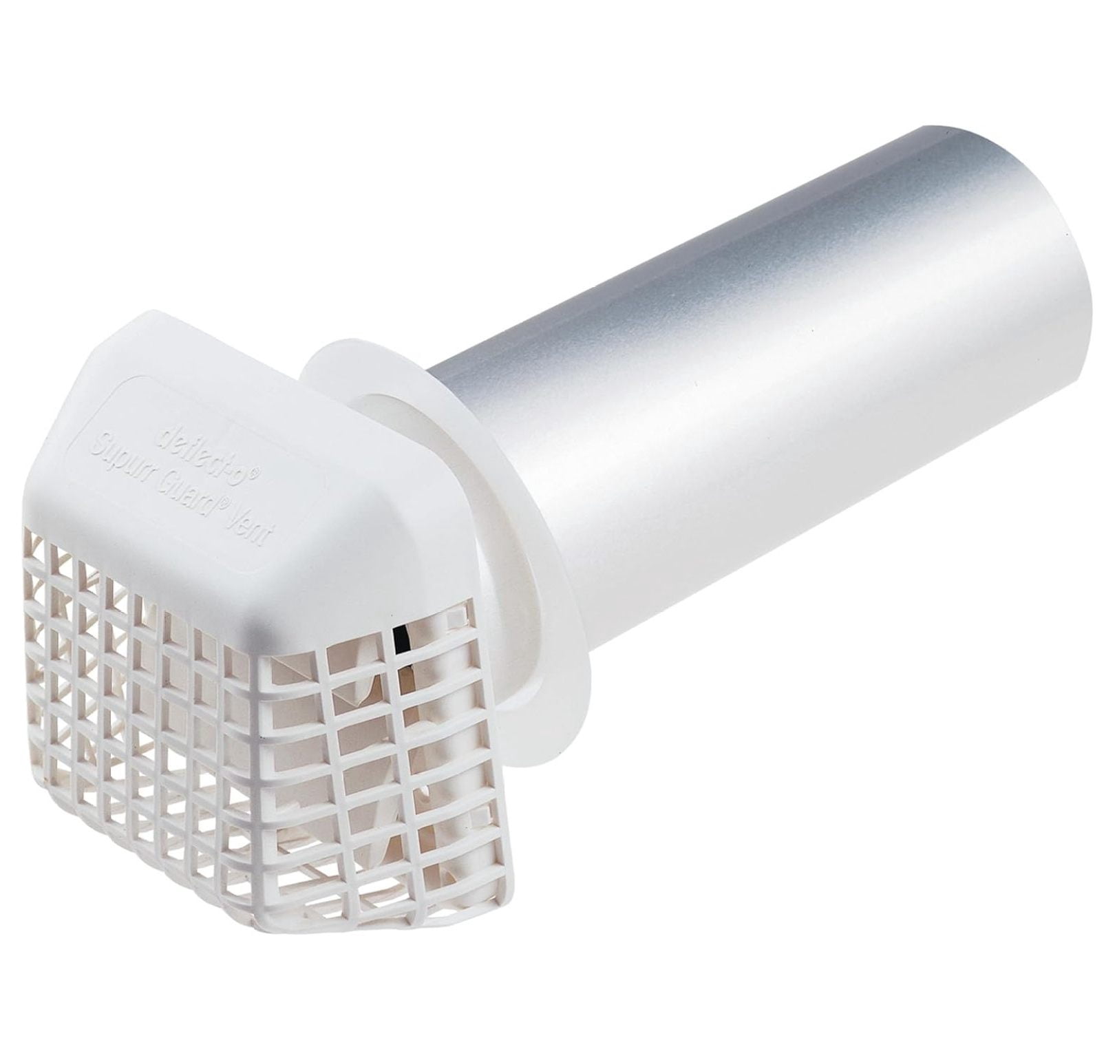 Supurr Guard Louvered Dryer Vent Hood with Pipe and Collar, White and ...