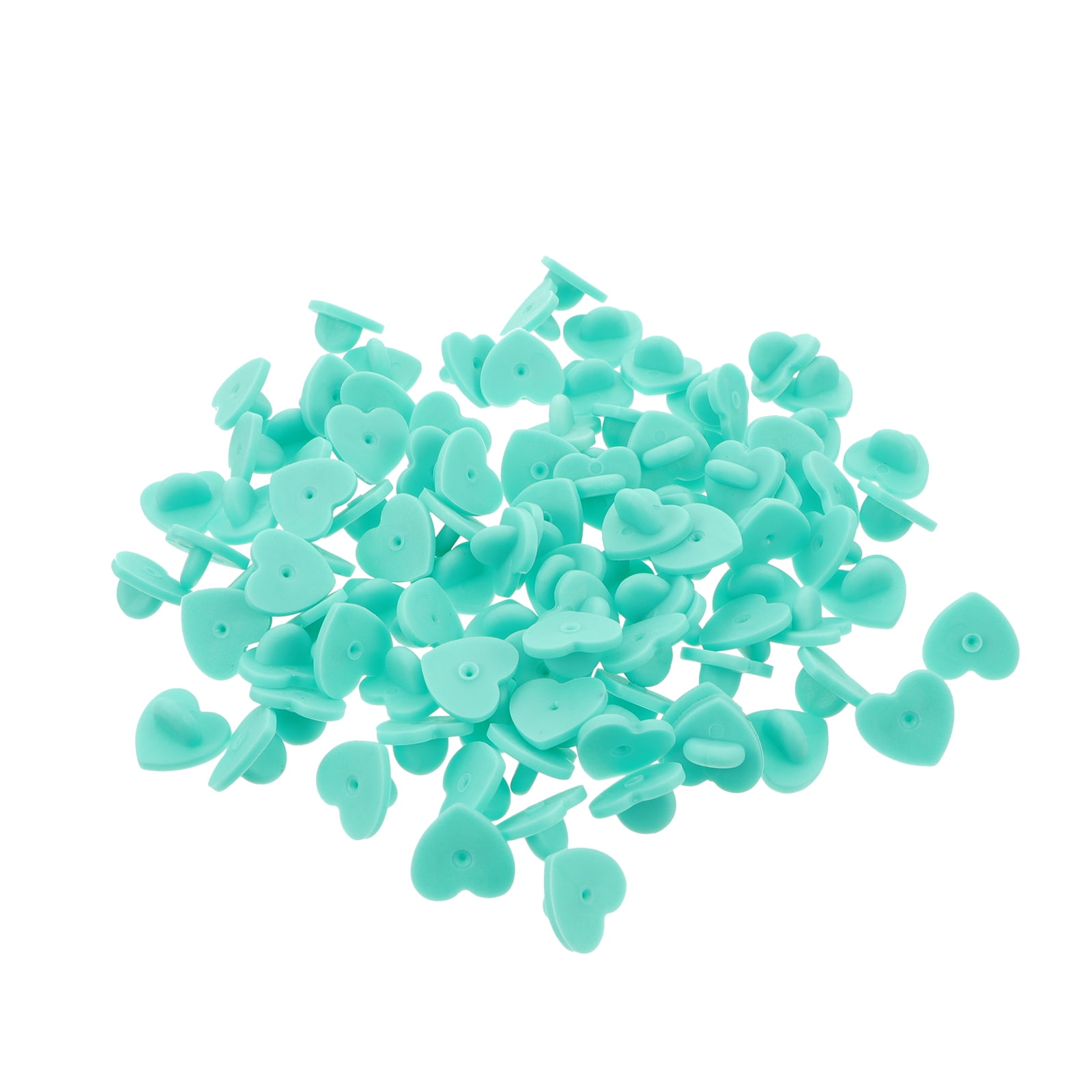 Supvox 100 Pcs Rubber Pin Backs Badge Pin Backs Heart Shaped Pin ...