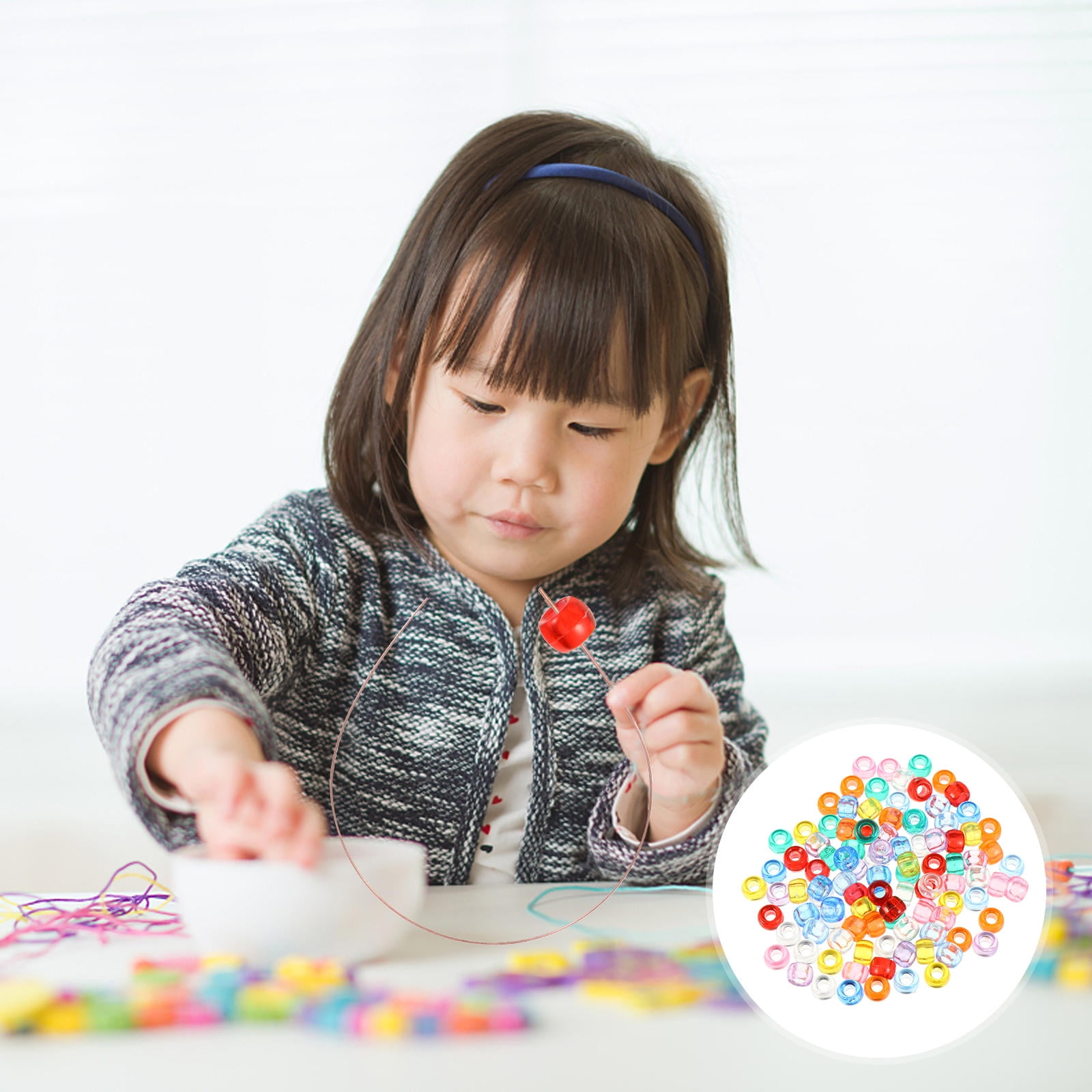 Supvox 1000pcs diy loose beads Acrylic Transparent for Handicraft ...