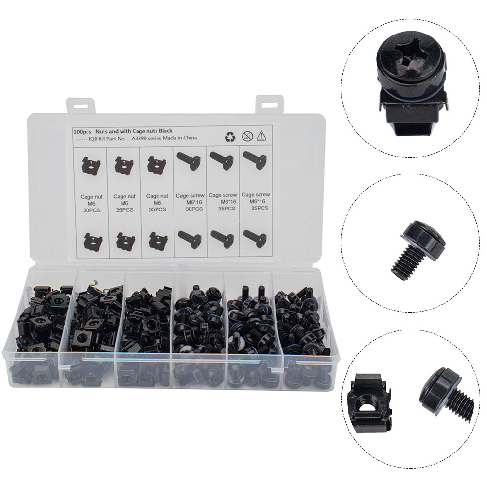 Supvox 100Pcs of Cage Nut Screw Kit for Mounting in Simple Design on ...