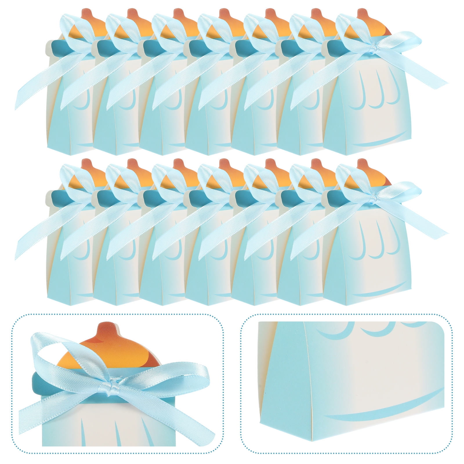 Supvox 100pcs Party Favor Containers Blue Paper Food Storage for Baby ...