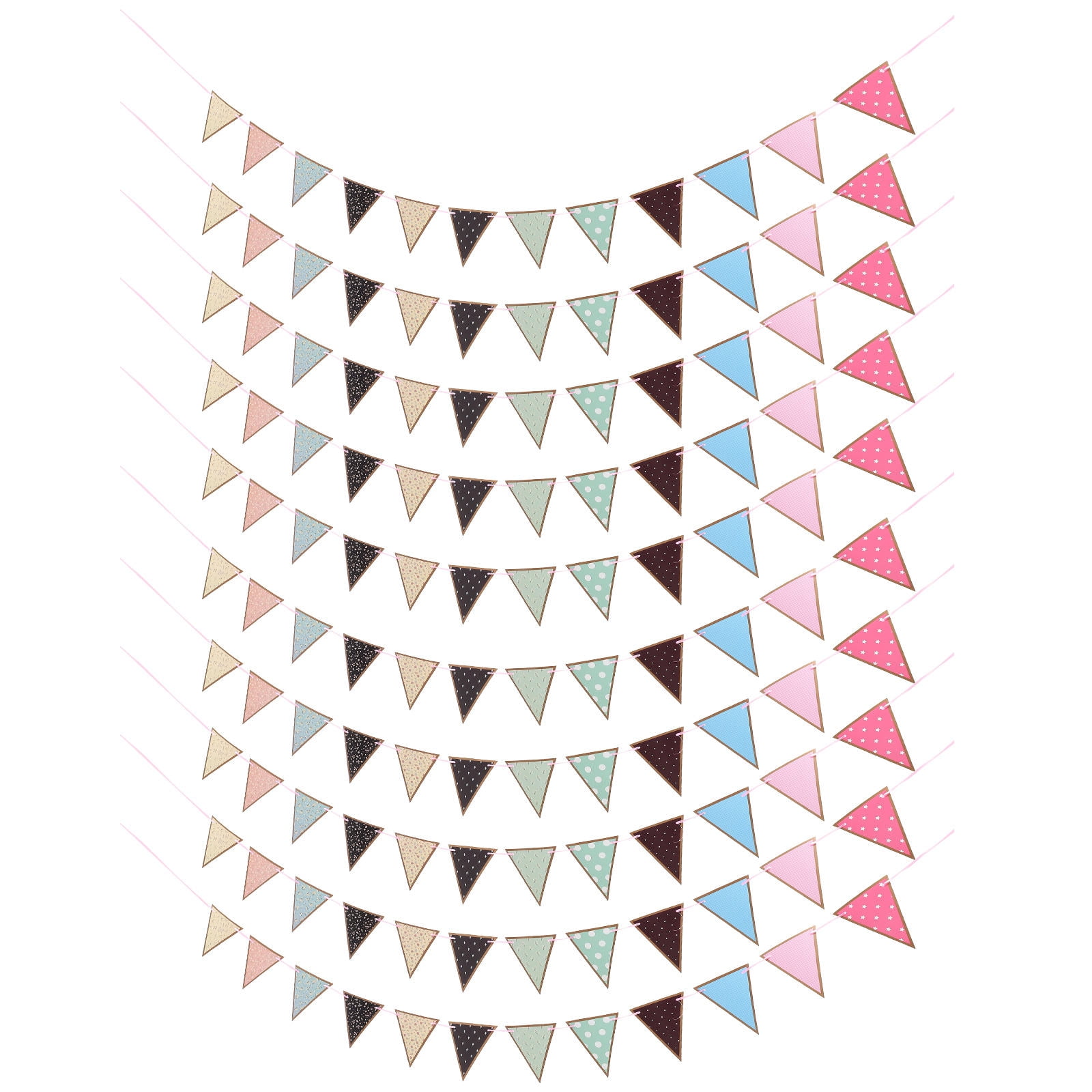 Supvox 10Set Assorted Color Triangle Flags Banner Decorative Party ...