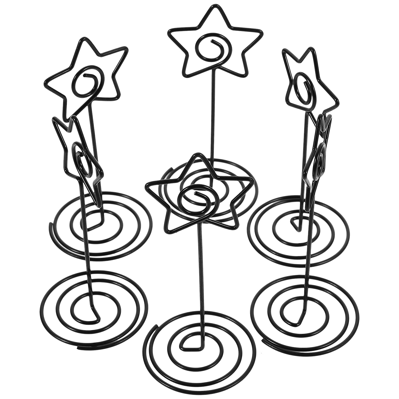 Supvox 10Pcs Black Table Number Stands with Wide Base Steel Wire ...