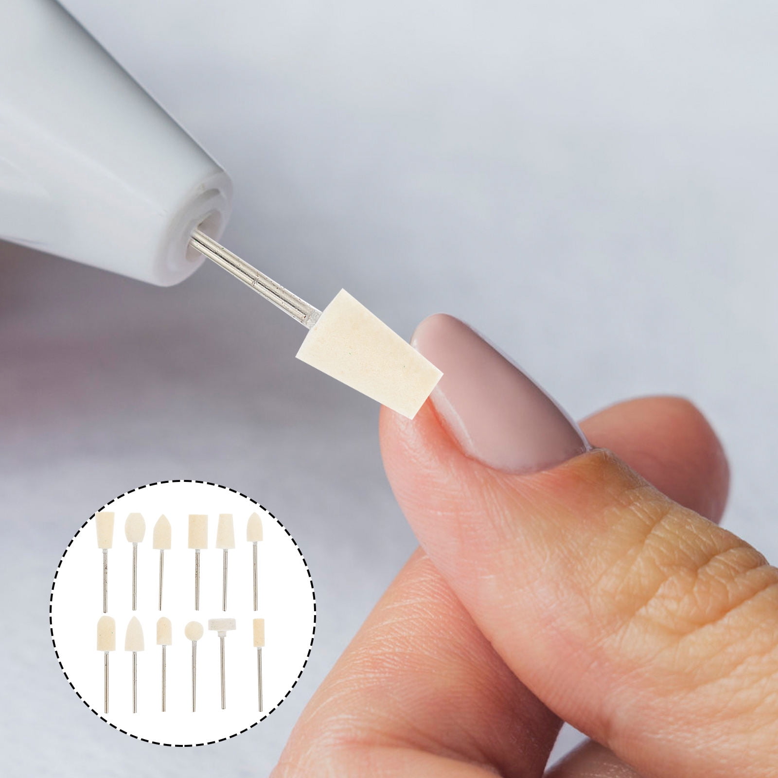 Supvox 12Pcs Nail Grinding Bits Wool for DIY Neatening Acrylic Nails ...