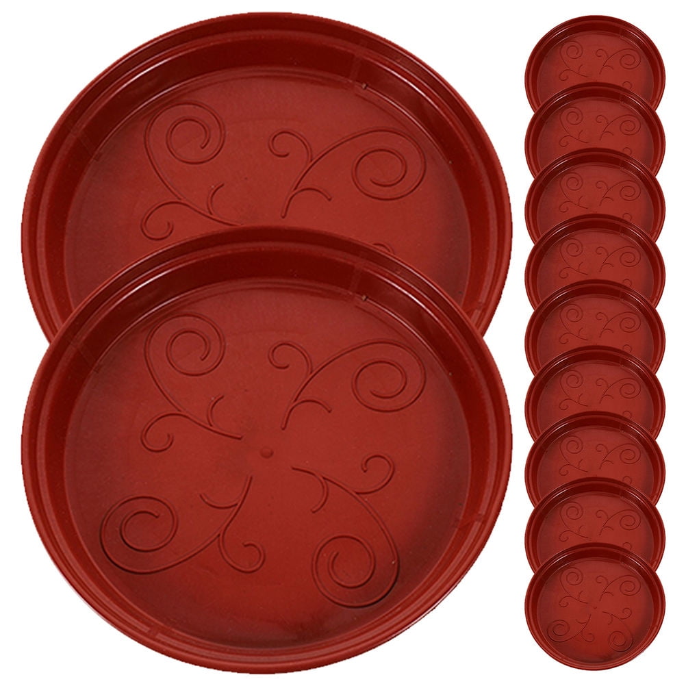 Supvox 12Pcs Flower Pot Saucers Plant Drip Trays Round Shape Wear ...