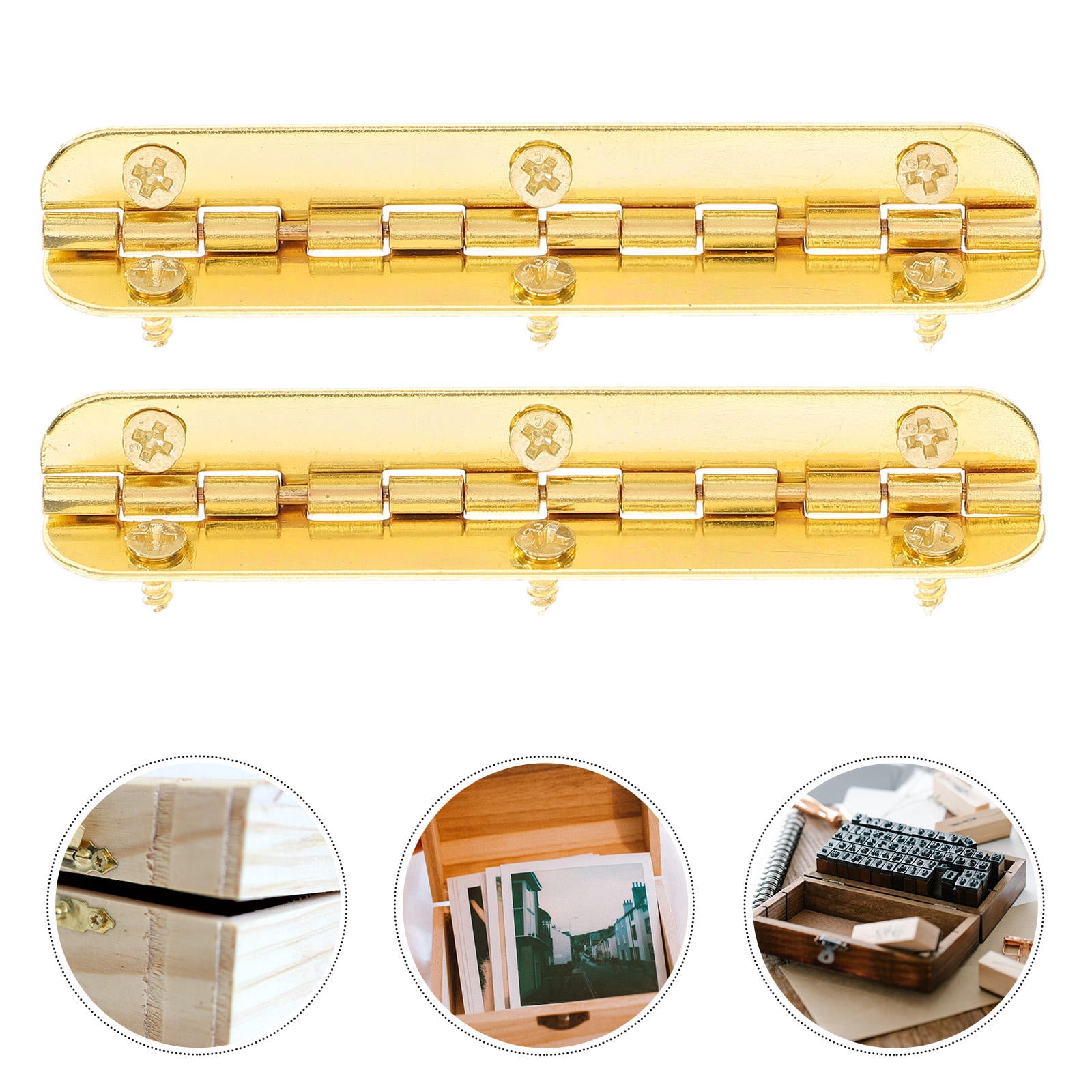 Supvox 12Pcs Small Hinges for Crafts Golden Iron Flush Hinges with 90 ...