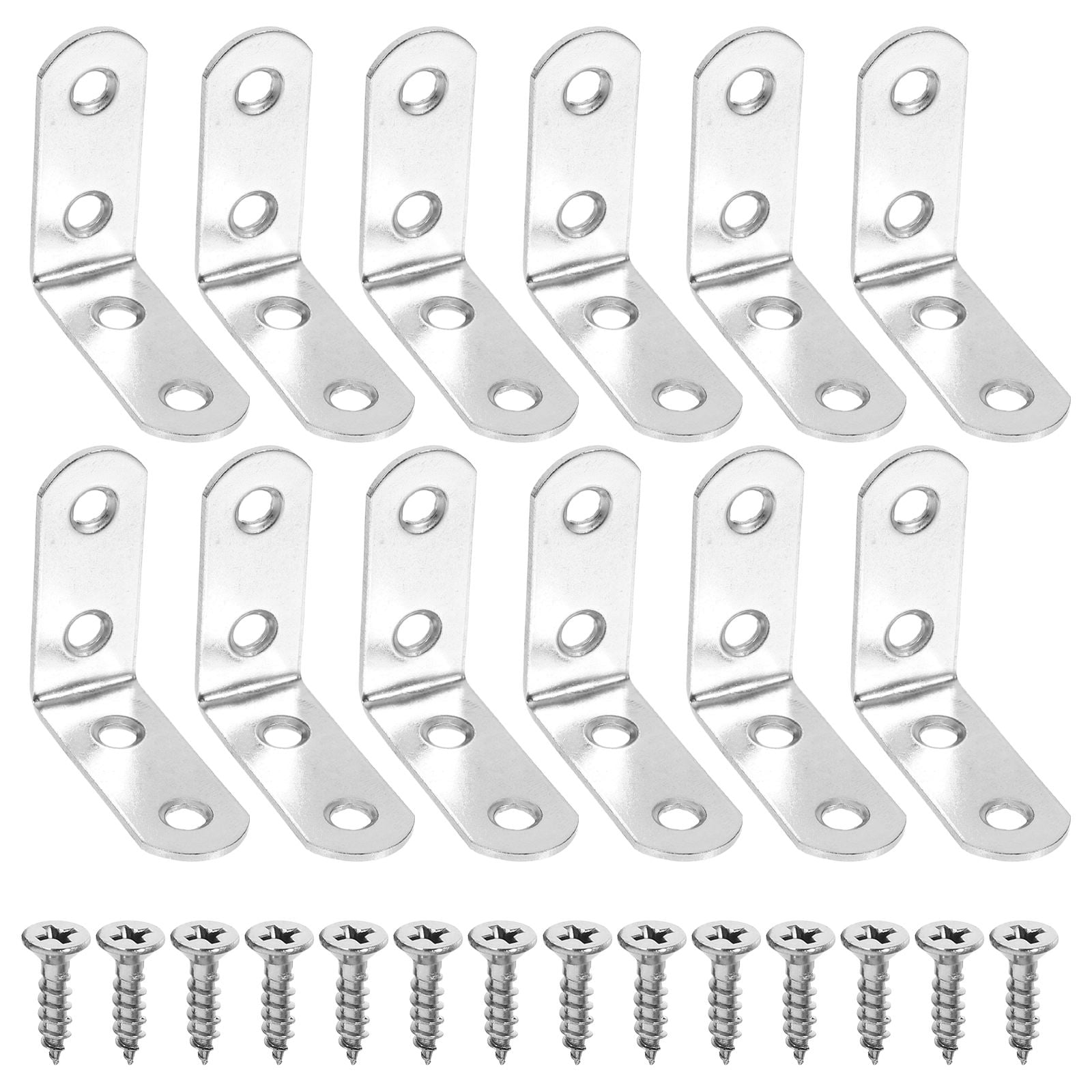 Supvox 16 Sets of L Brackets Corner Braces Stainless Steel Heavy Duty ...