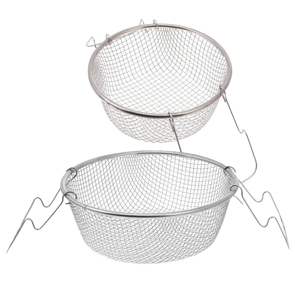 Supvox 2Pcs Kitchen Fry Basket Stainless Steel Mesh with Handle for ...