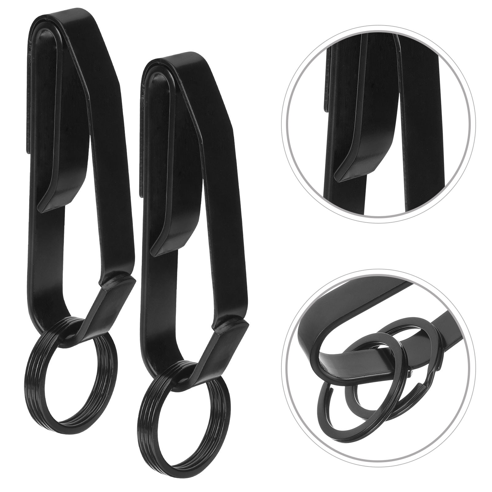 Supvox 2Pcs Quick Release Belt Key Ring Clip Black Heavy Duty Stainless ...