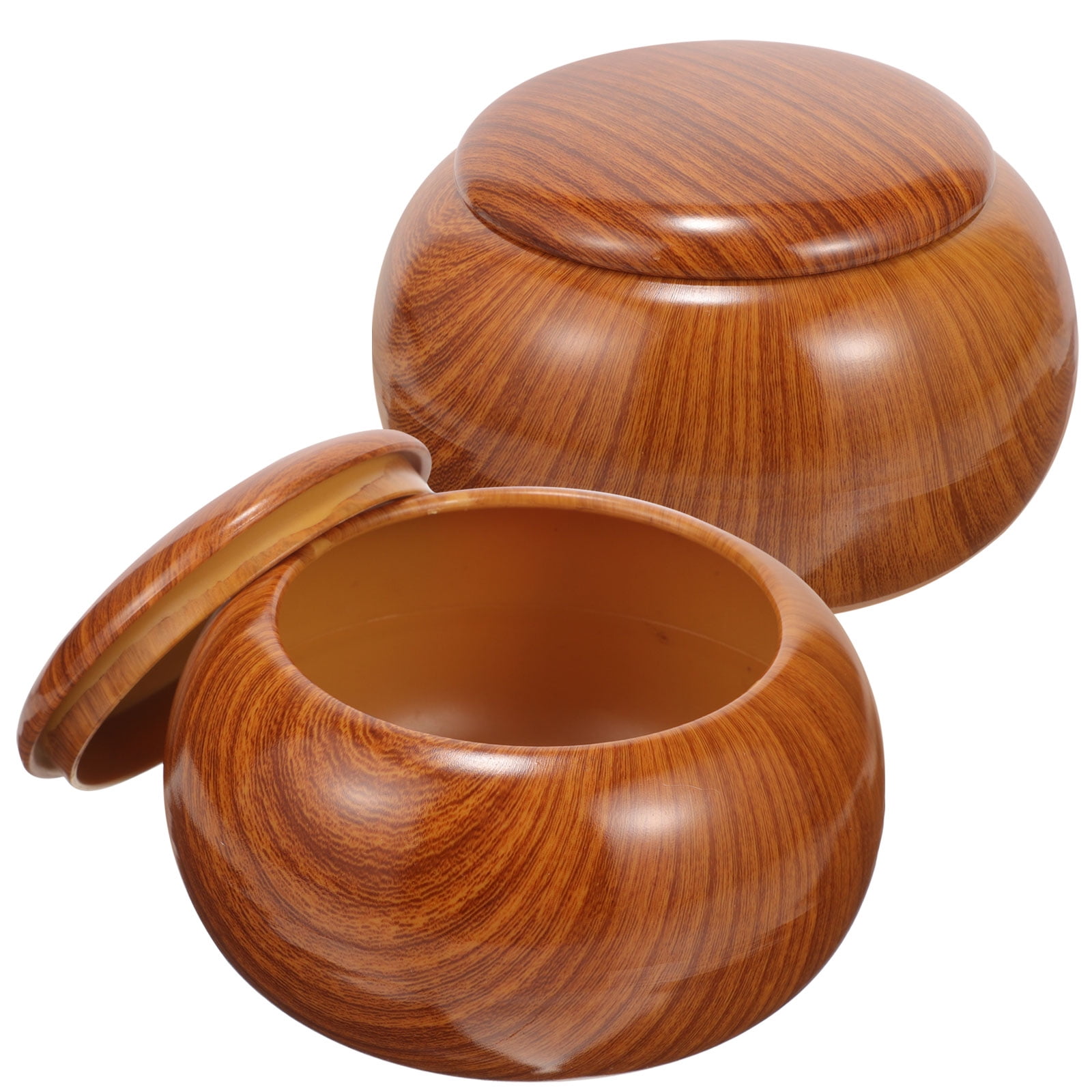 Supvox Brown Plastic Go Game Pot with Lid for Pieces Storage and ...