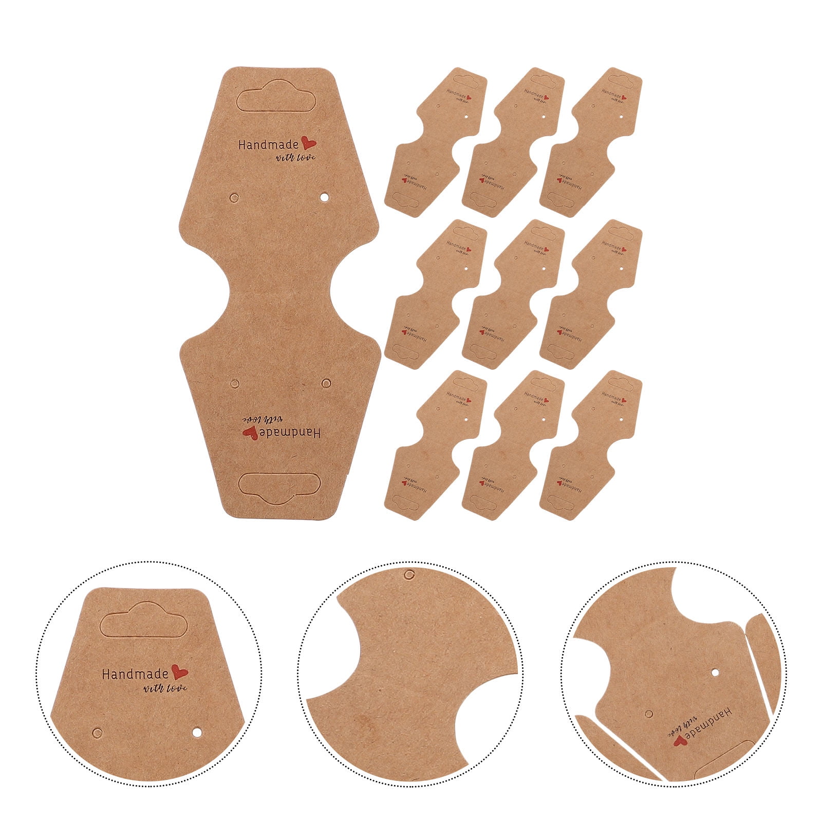 Supvox 300Pcs Brown Paper Jewelry Display Cards Earring Holder with ...