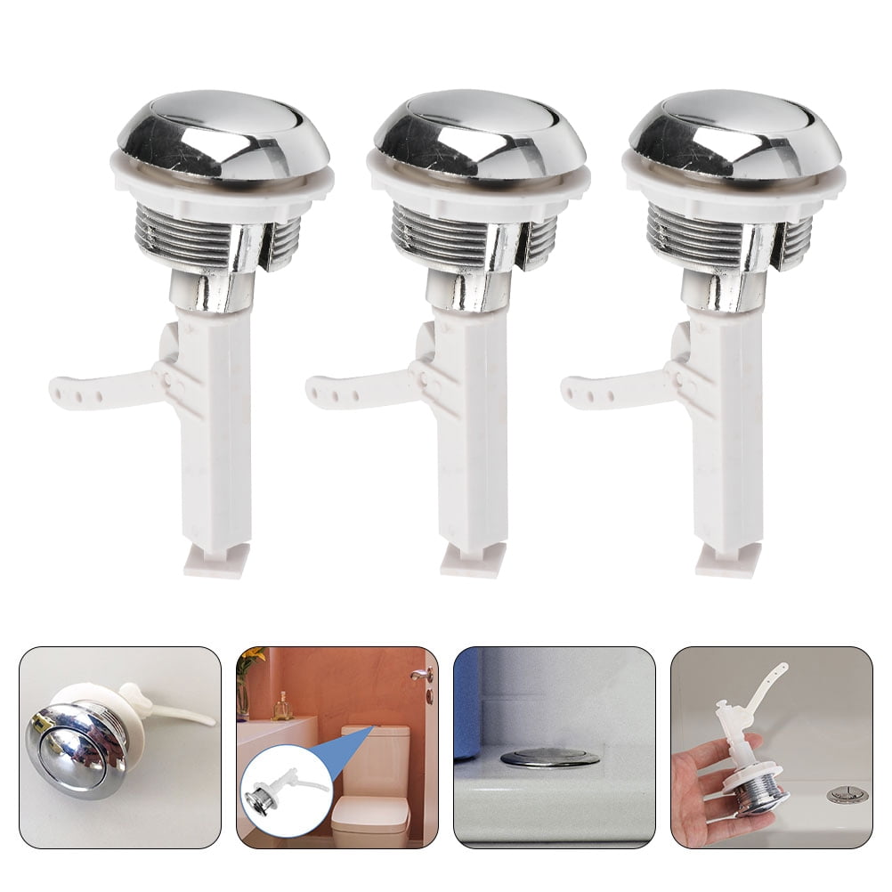 Supvox 3-Pack Universal White Toilet Flush Buttons Replacement Set for ...