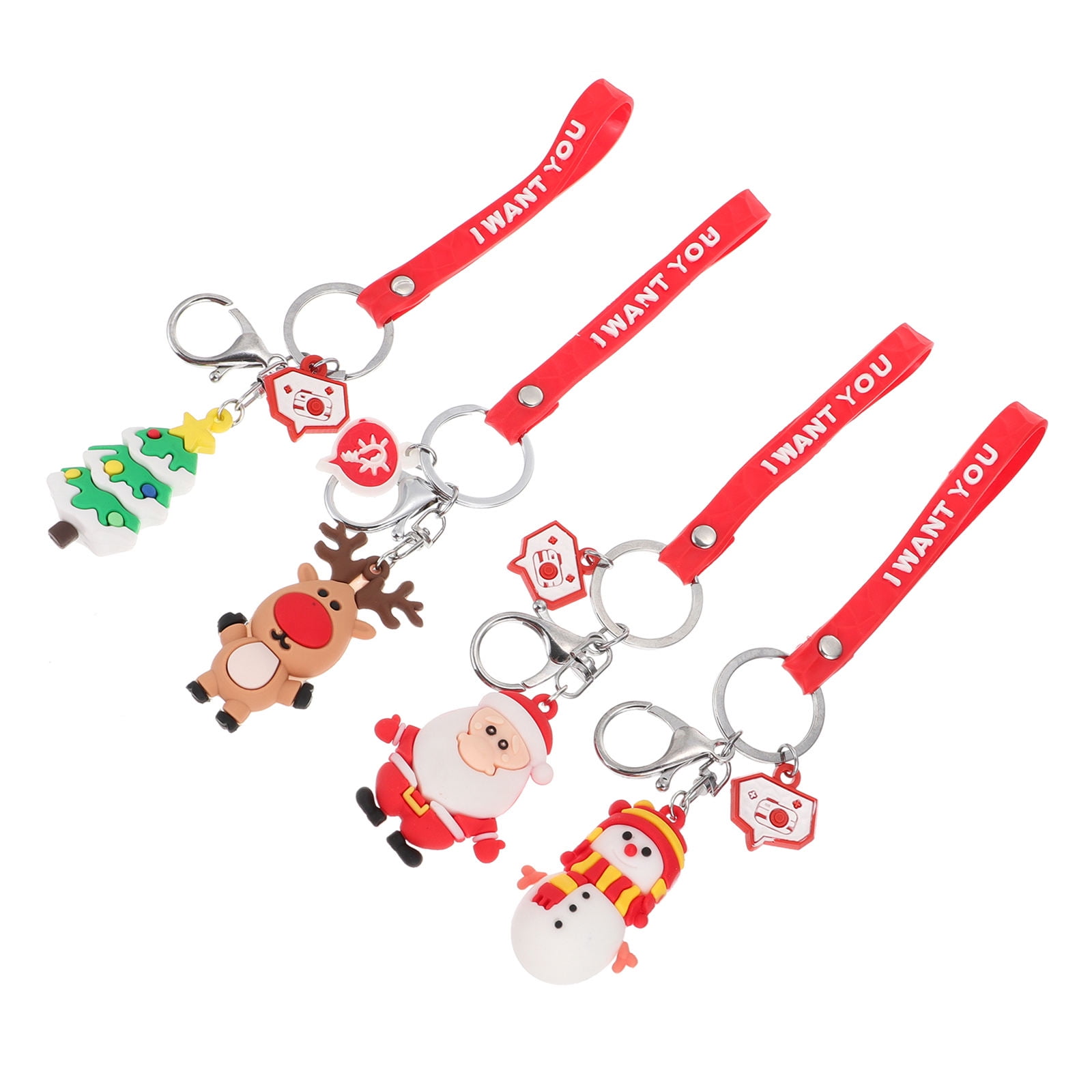 Supvox 4Pcs Lovely Key Rings Assorted Color Metal Bag Decoration For ...