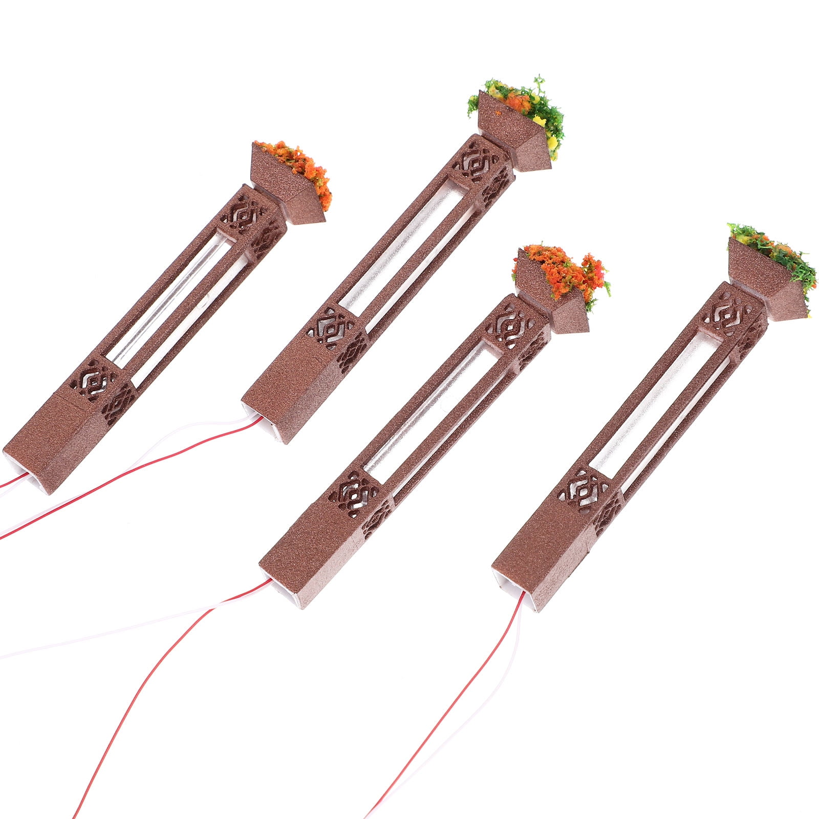 Supvox 4pcs Mini Street Light Plastic Model Indoor Decoration Light ...